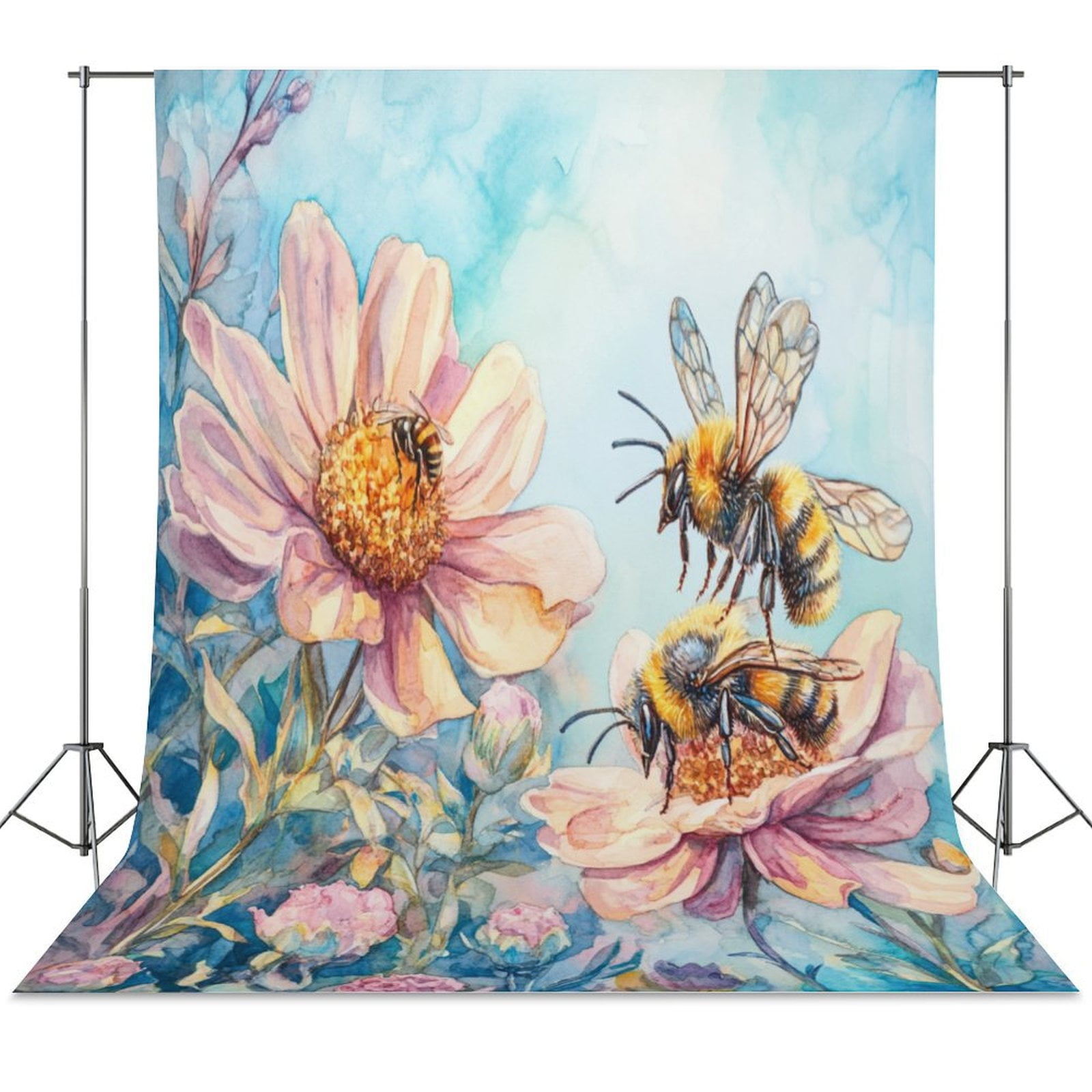 Happy Cute Bees Backdrops for Photography for Party Backdrop Wedding ...