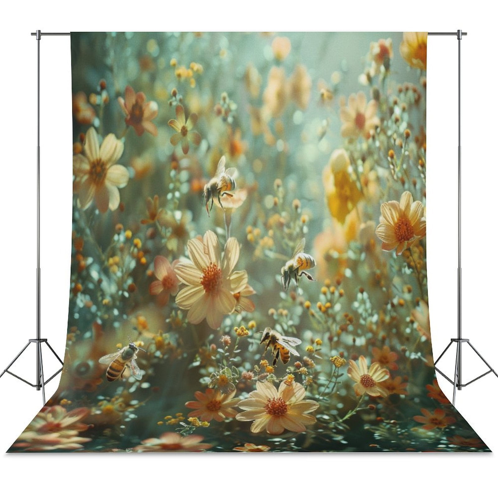 Happy Cute Bees Backdrops for Photography for Party Backdrop Wedding ...