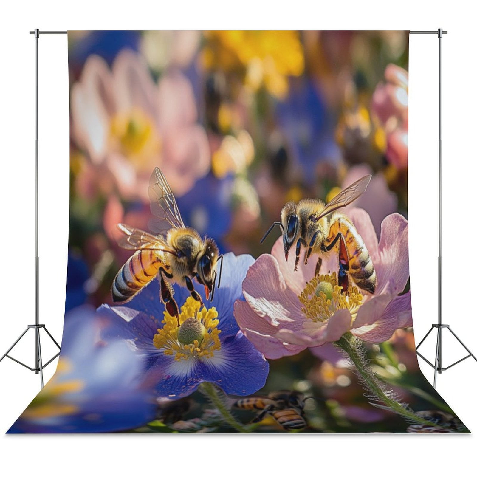 Happy Cute Bees Backdrops for Photography for Party Backdrop Wedding ...