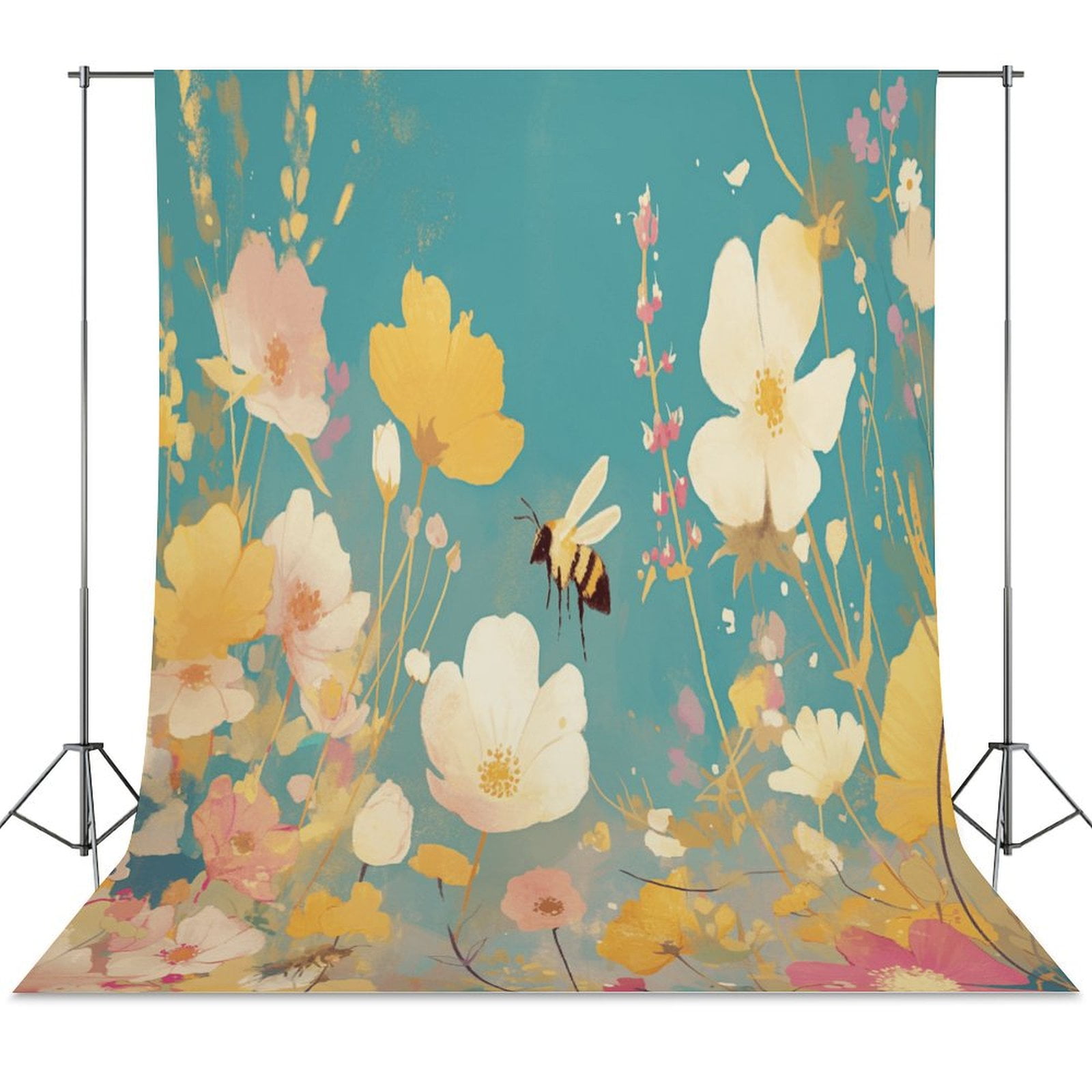 Happy Cute Bees Backdrops for Photography for Party Backdrop Wedding ...