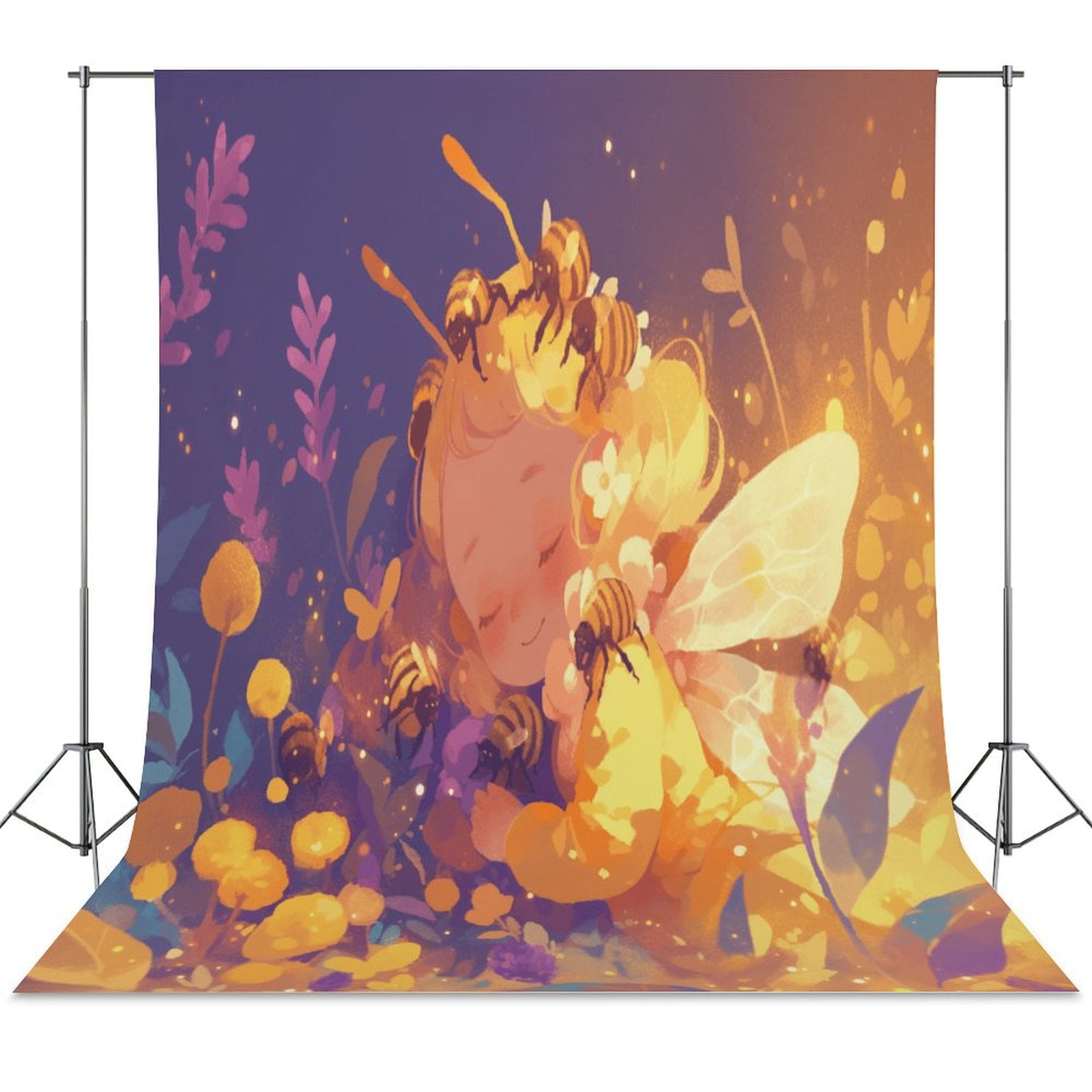 Happy Cute Bees Backdrops for Photography for Party Backdrop Wedding ...