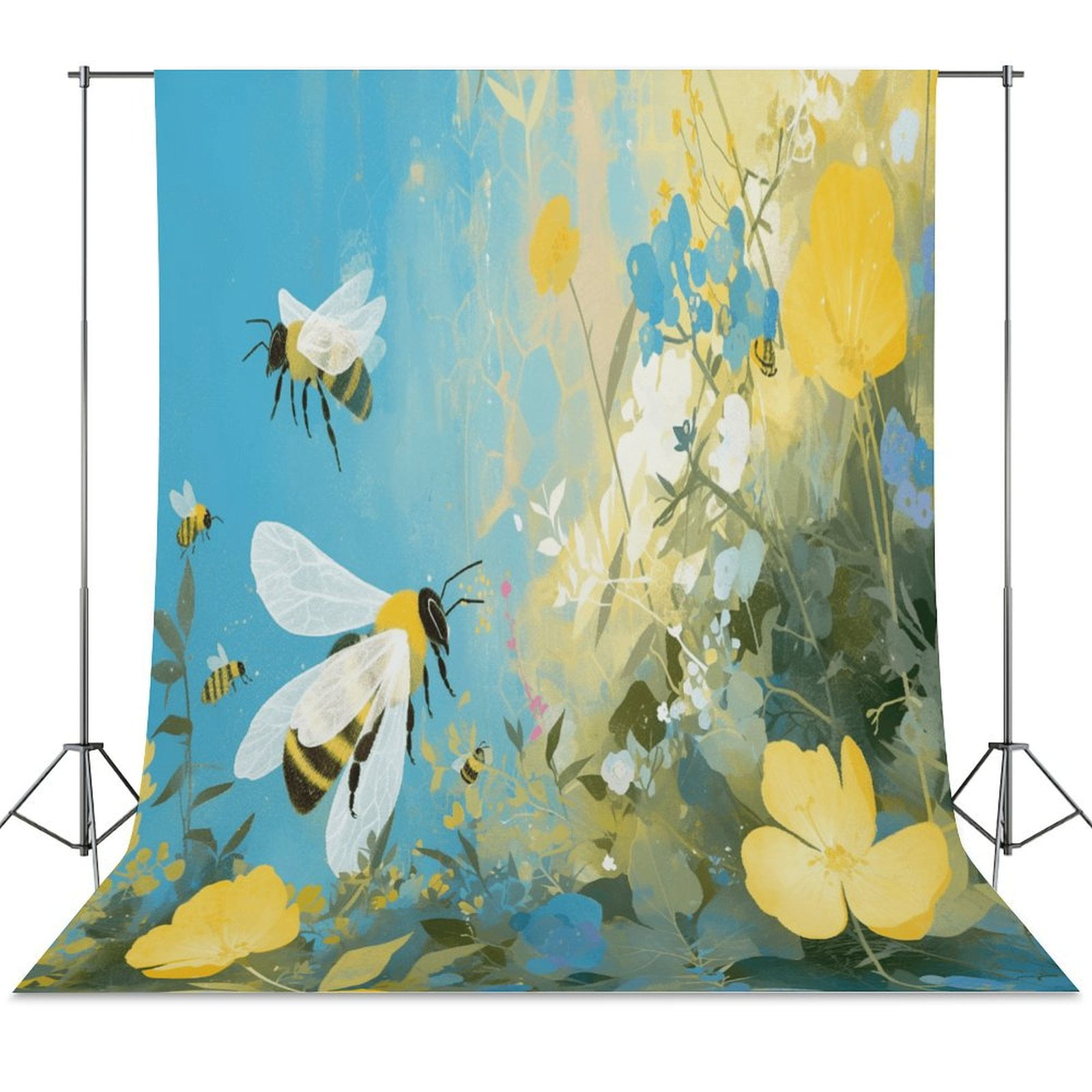 Happy Cute Bees Backdrops for Photography for Party Backdrop Wedding ...