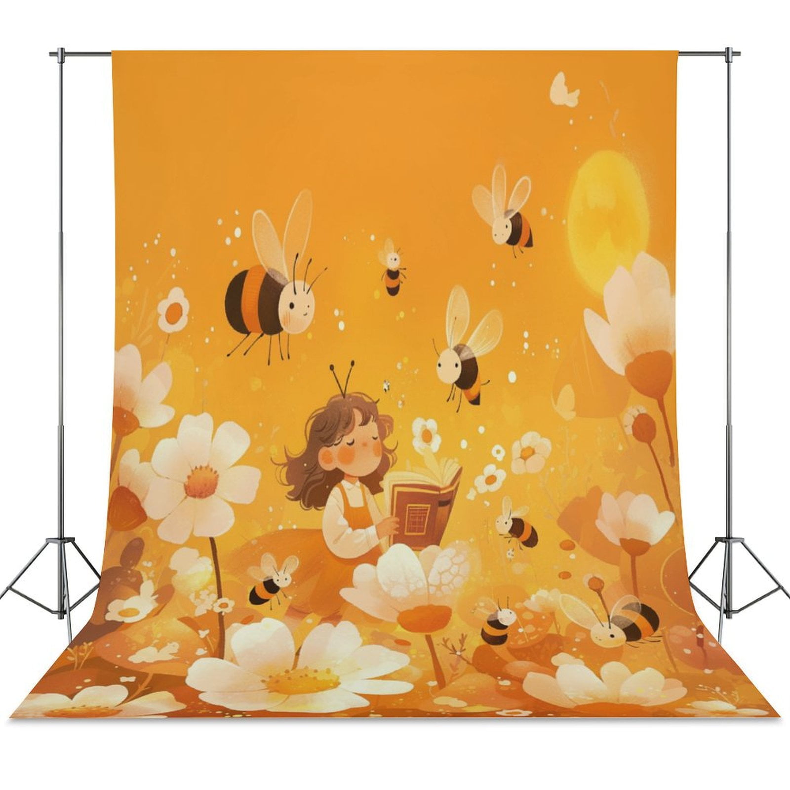 Happy Cute Bees Backdrops for Photography for Party Backdrop Wedding ...