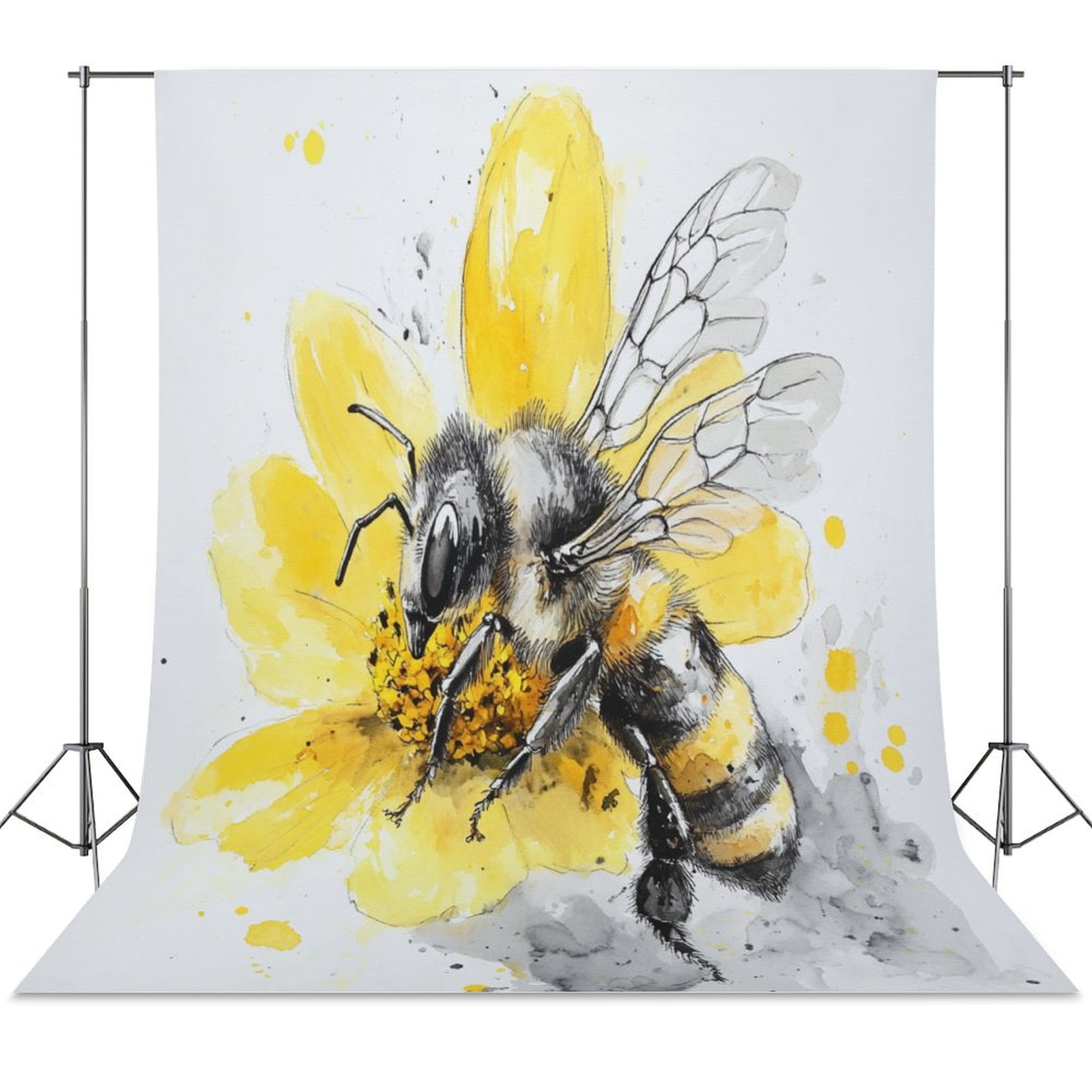 Happy Cute Bees Backdrops for Photography for Party Backdrop Wedding ...