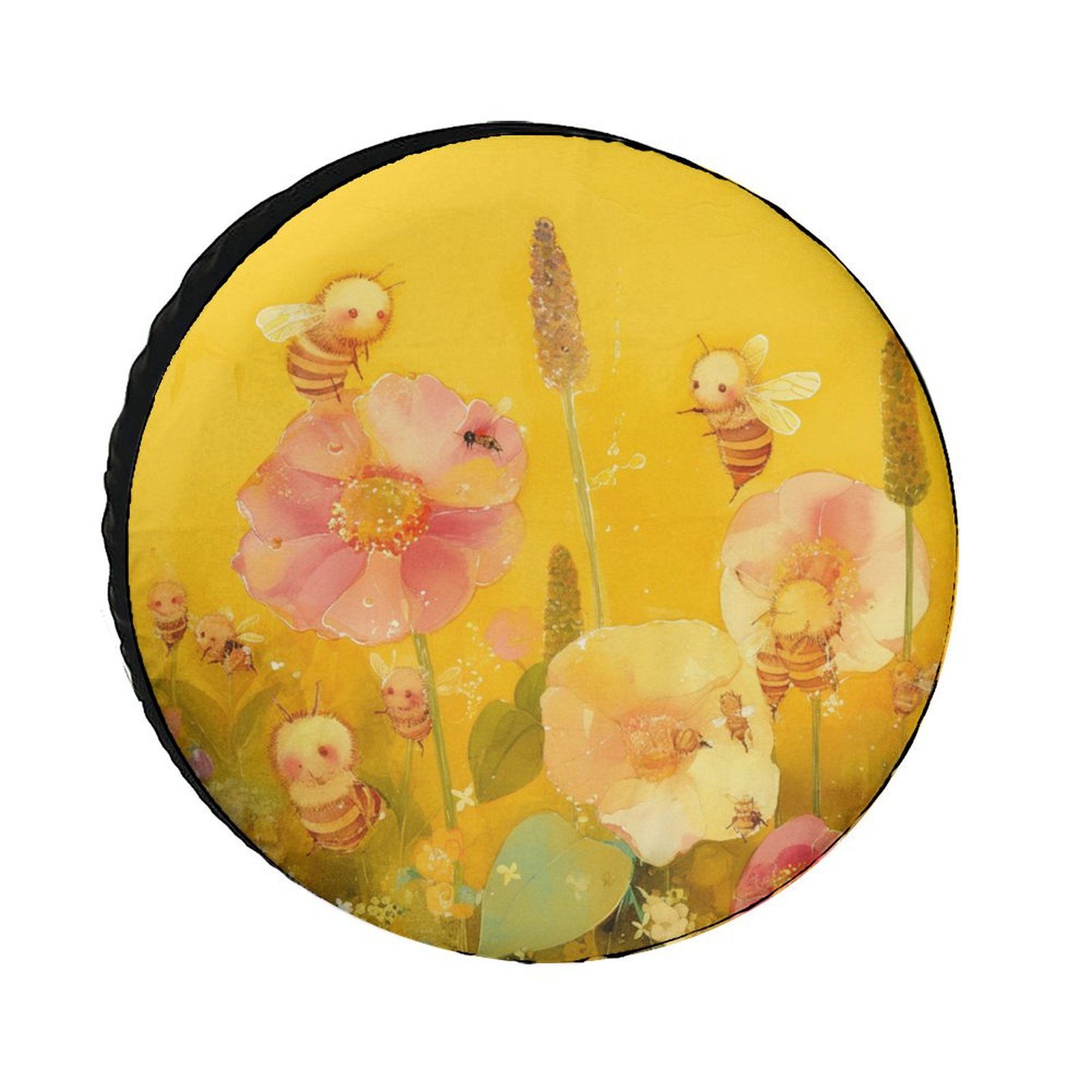 Happy Cute Bees Spare Tire Cover Tire Covers Protector Wheel Tire ...