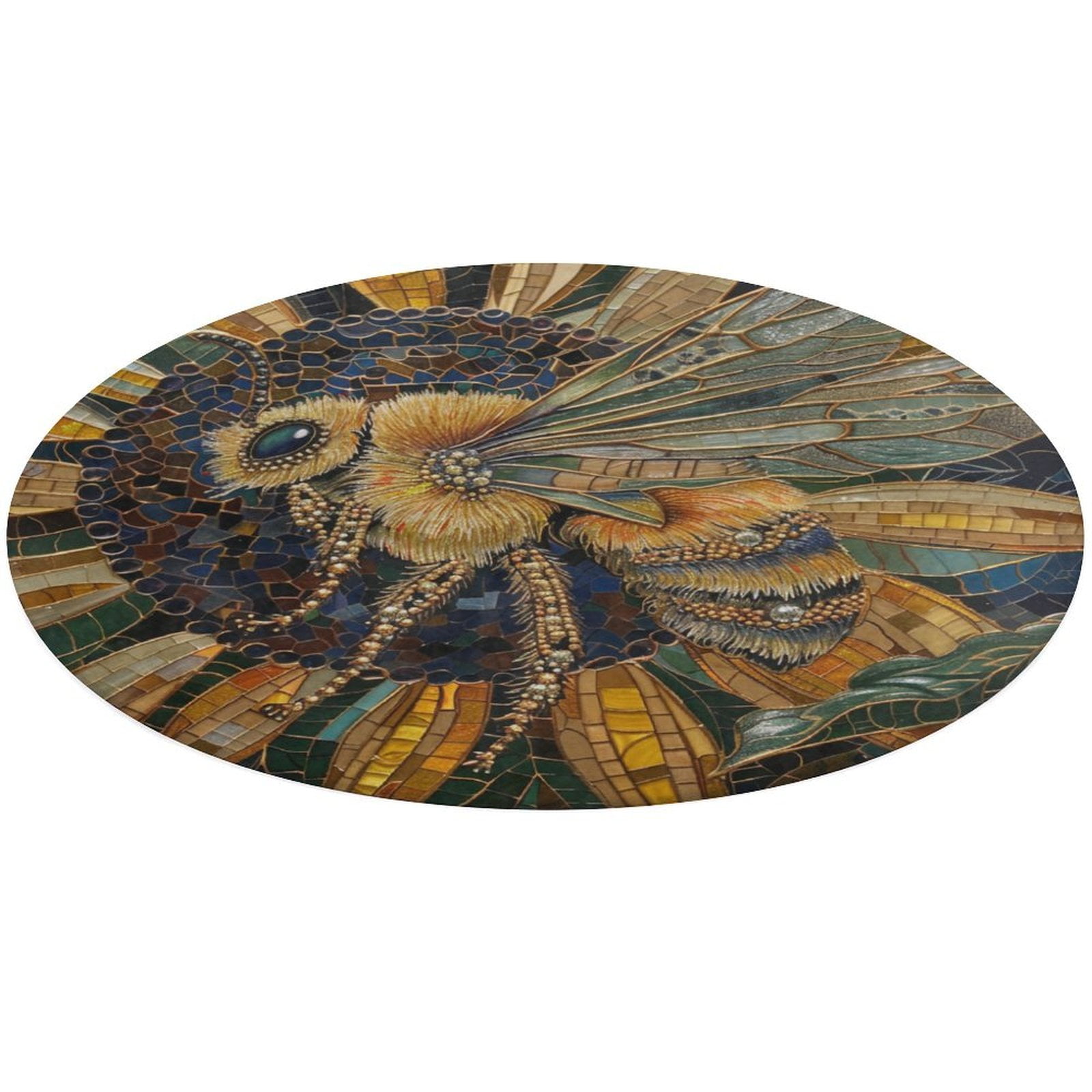 Happy Cute Bees Washable Round Rug -Circle Area Rugs for Nursery ...