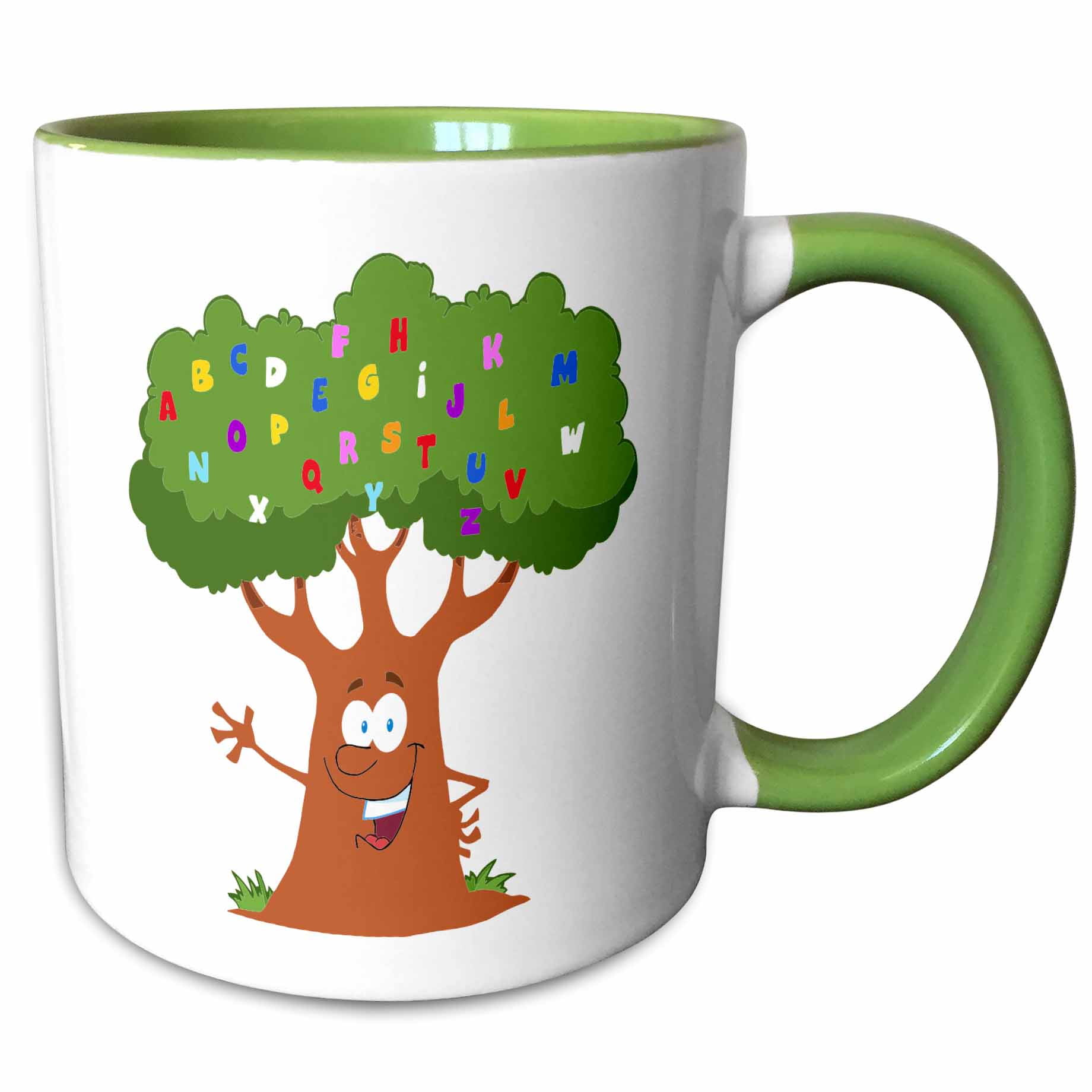 Happy Cute Cartoon Abc Alphabet Tree 11oz Two-Tone Green Mug mug-118744 ...