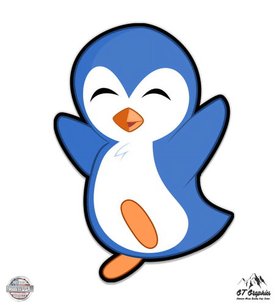 Happy Cute Penguin - 12" Vinyl Sticker Waterproof Decal - Walmart.com