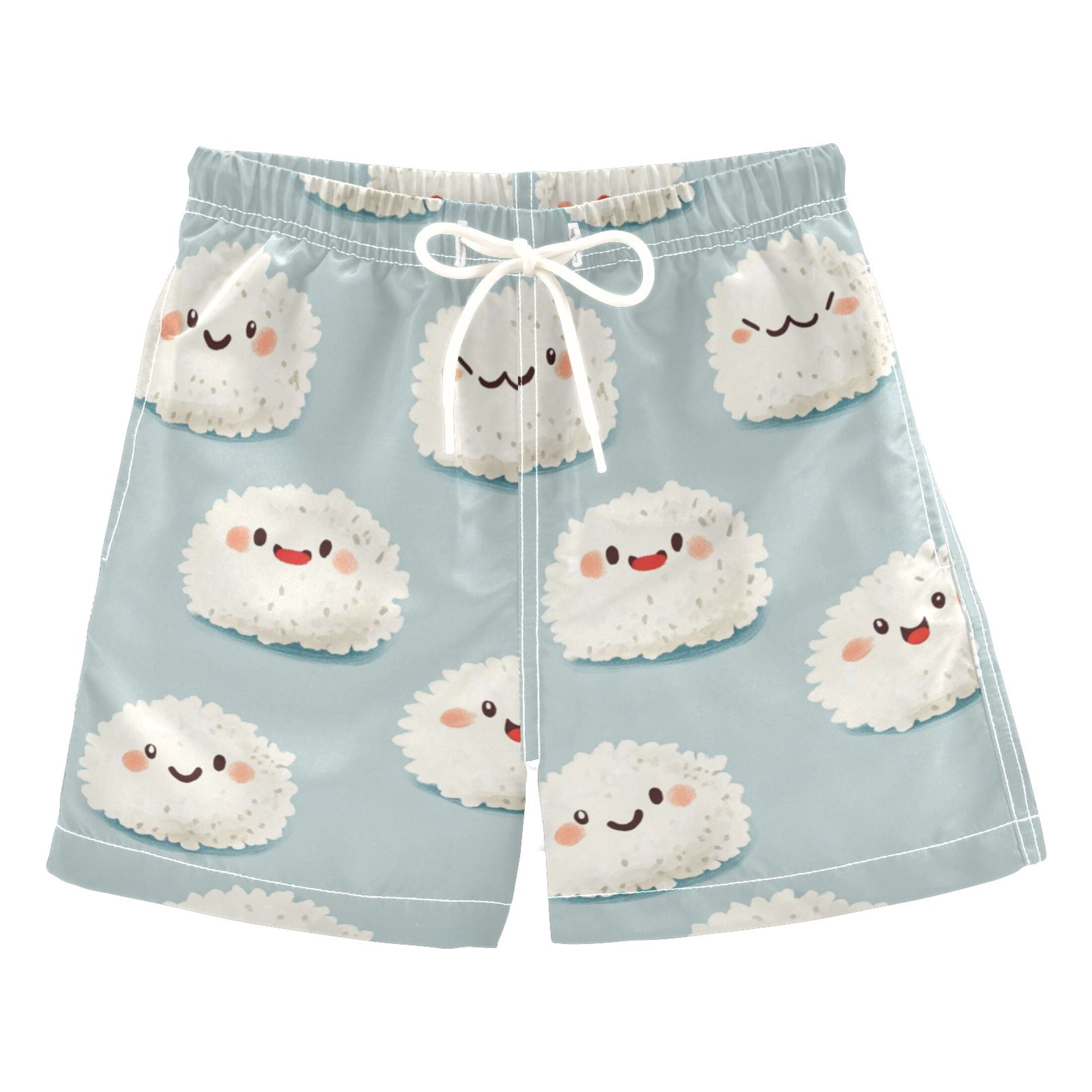 Happy Cute Rice Cartoon Boys' Swim Trunks Board Shorts Beach Pants ...