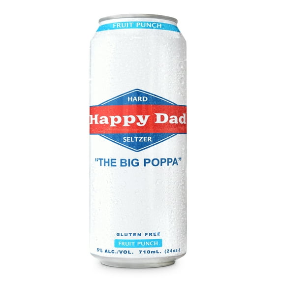Happy Dad Fruit Punch Hard Seltzer, 24 fl oz Can, 5% ABV - Walmart.com