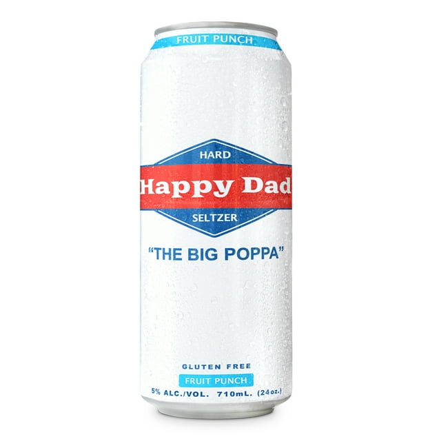 Happy Dad Fruit Punch Hard Seltzer, 24 fl oz Can, 5% ABV - Walmart.com