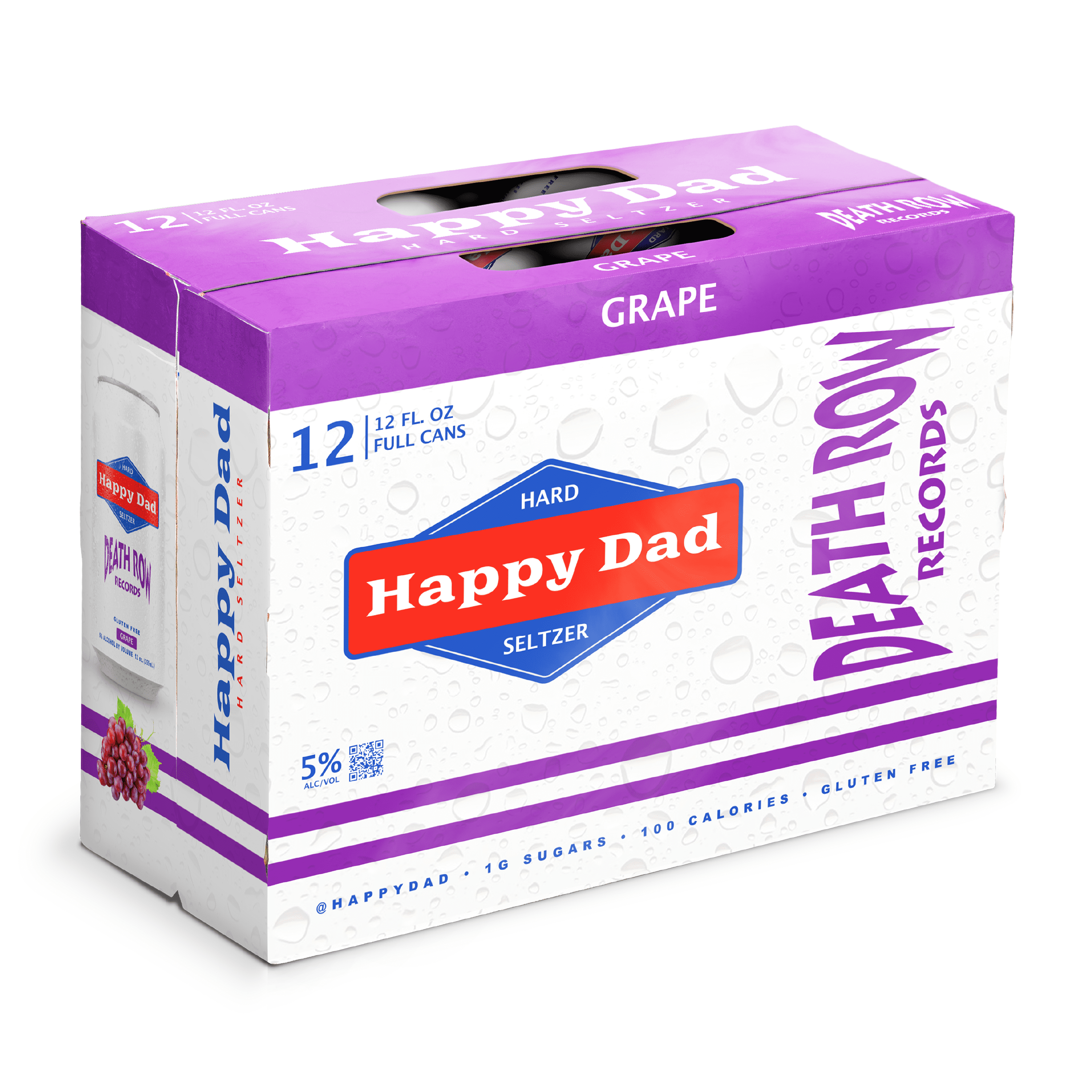 Happy Dad Hard Seltzer Grape, 5% ABV, 12 Pack, 12 fl oz Aluminum Cans ...