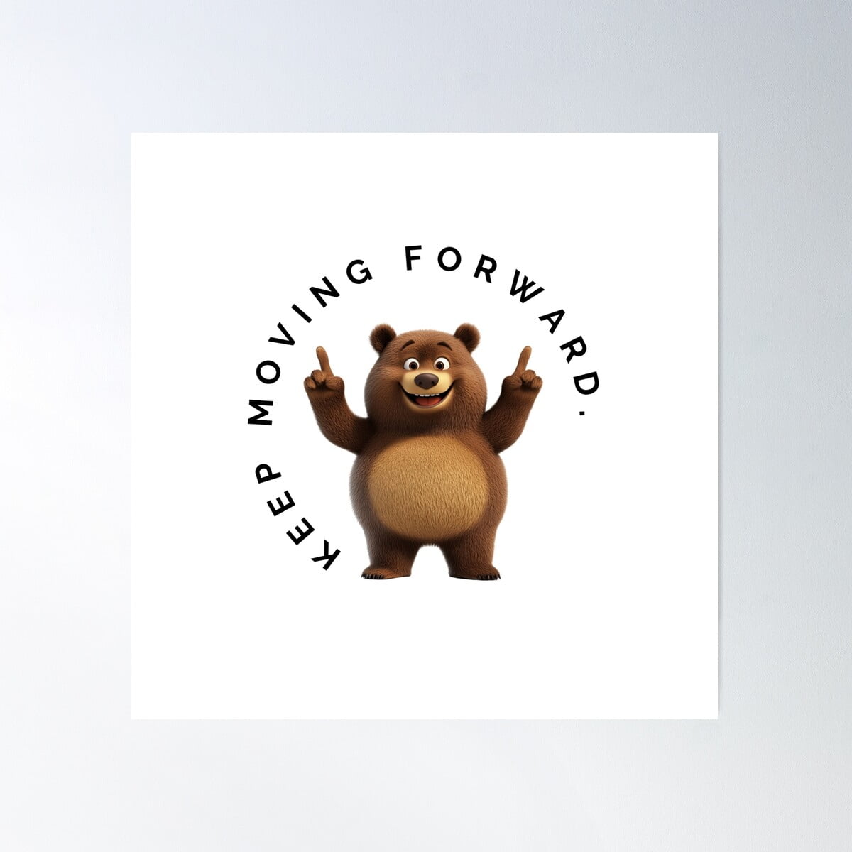 Happy Dancing Bear Cartoon Poster Wall Art, Modern Wall Decor For ...