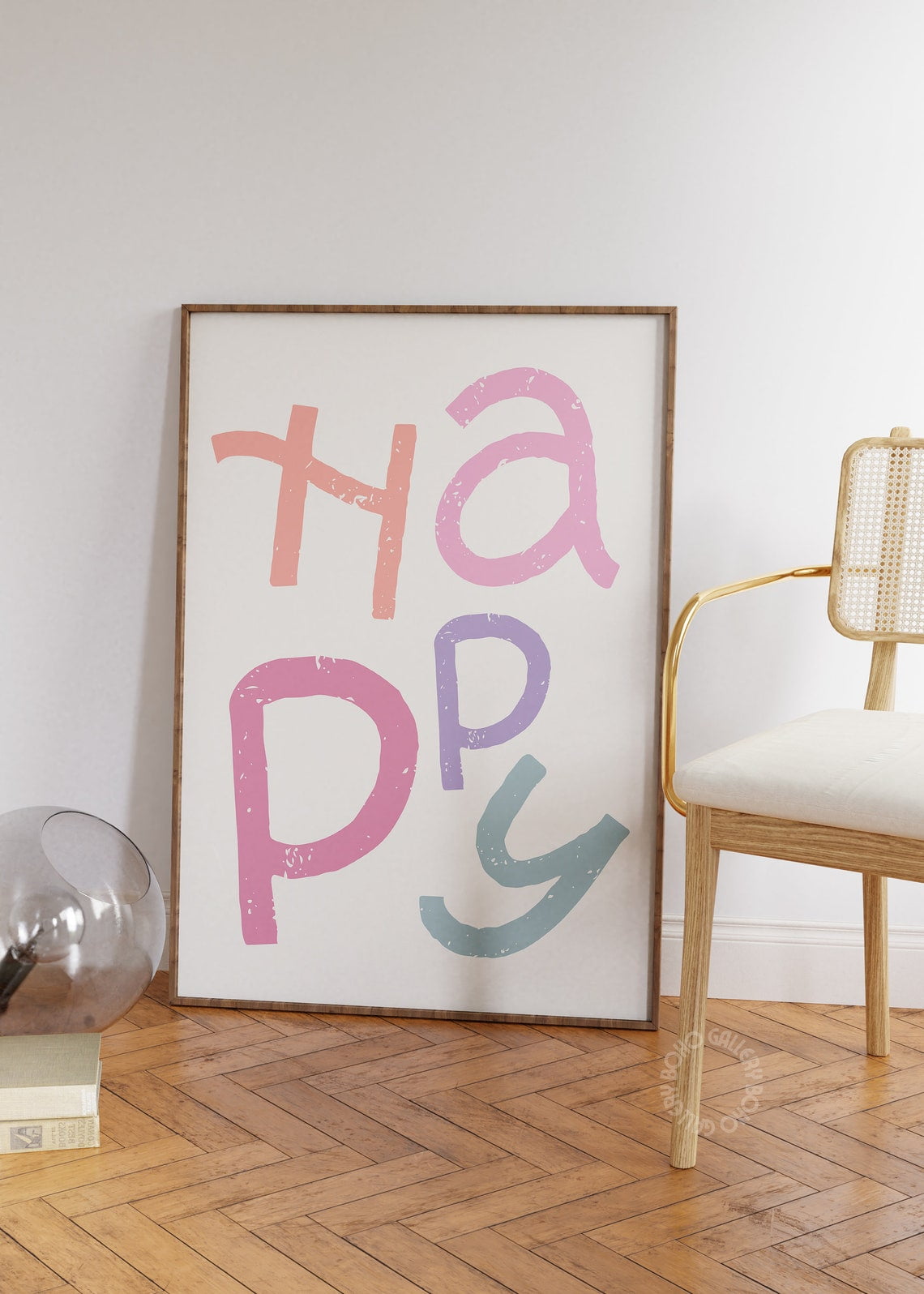 Happy Danish Pastel Decor, Positive Wall Art, Dressing Room ...