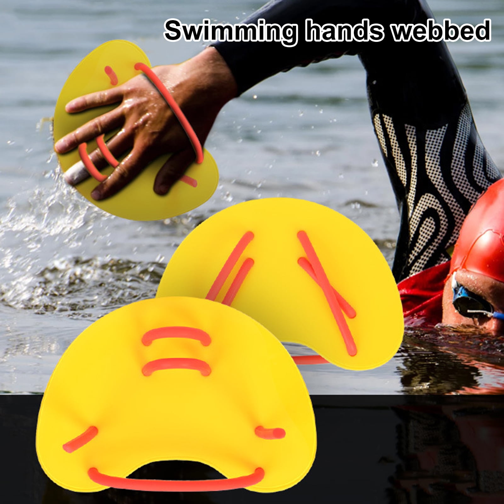 Happy Date 1 Pair Contour Swim Paddles Hand, Swim Training Hand Paddles ...