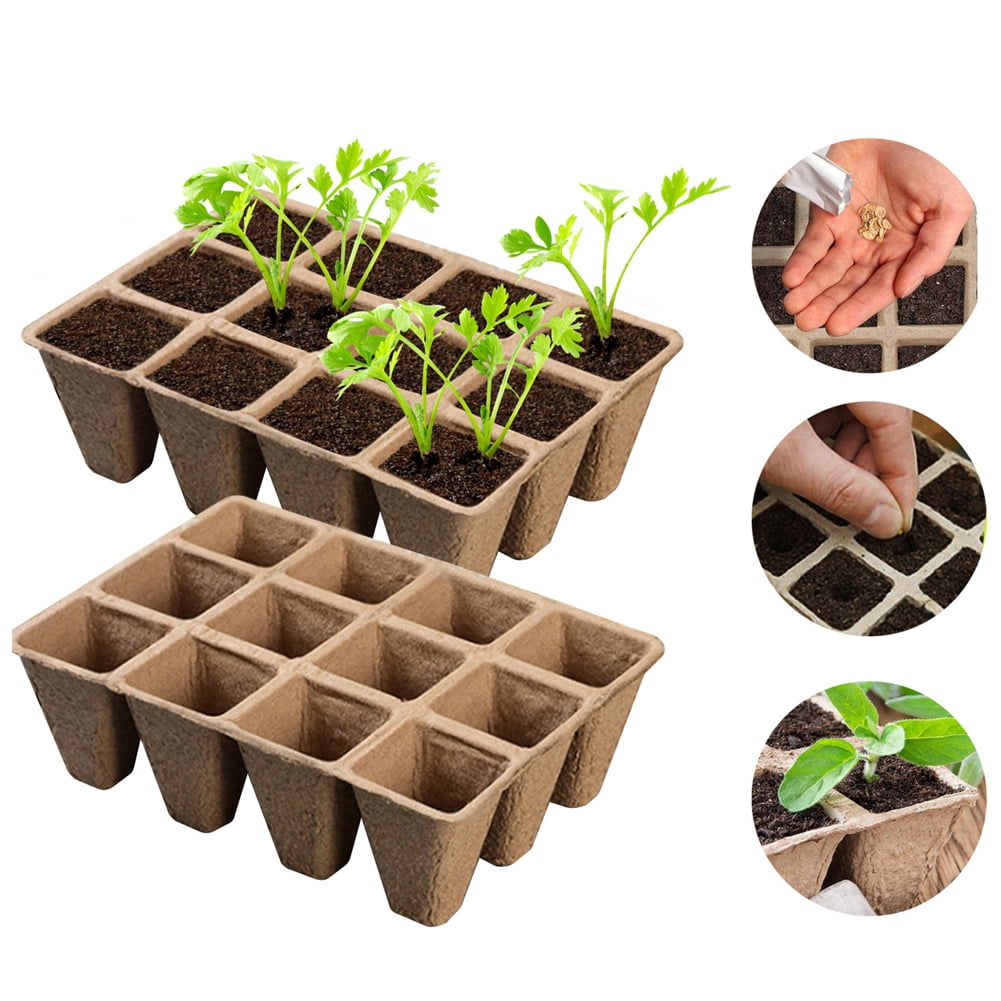 Happy Date 12/24Pcs Seed Starter Peat Pots Kit, Seed Starter Pots ...