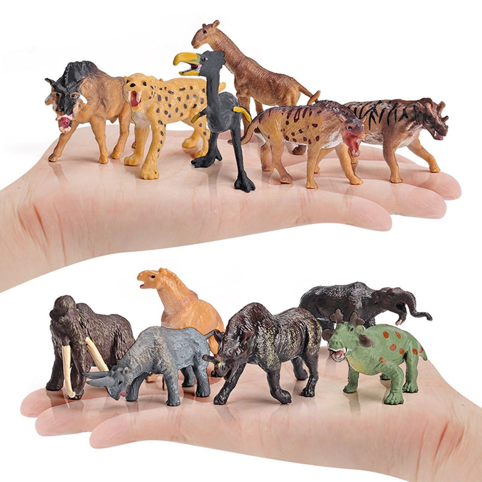 Happy Date 12Pcs/Set Baby Safari Animals Figures Realistic Wildlife ...