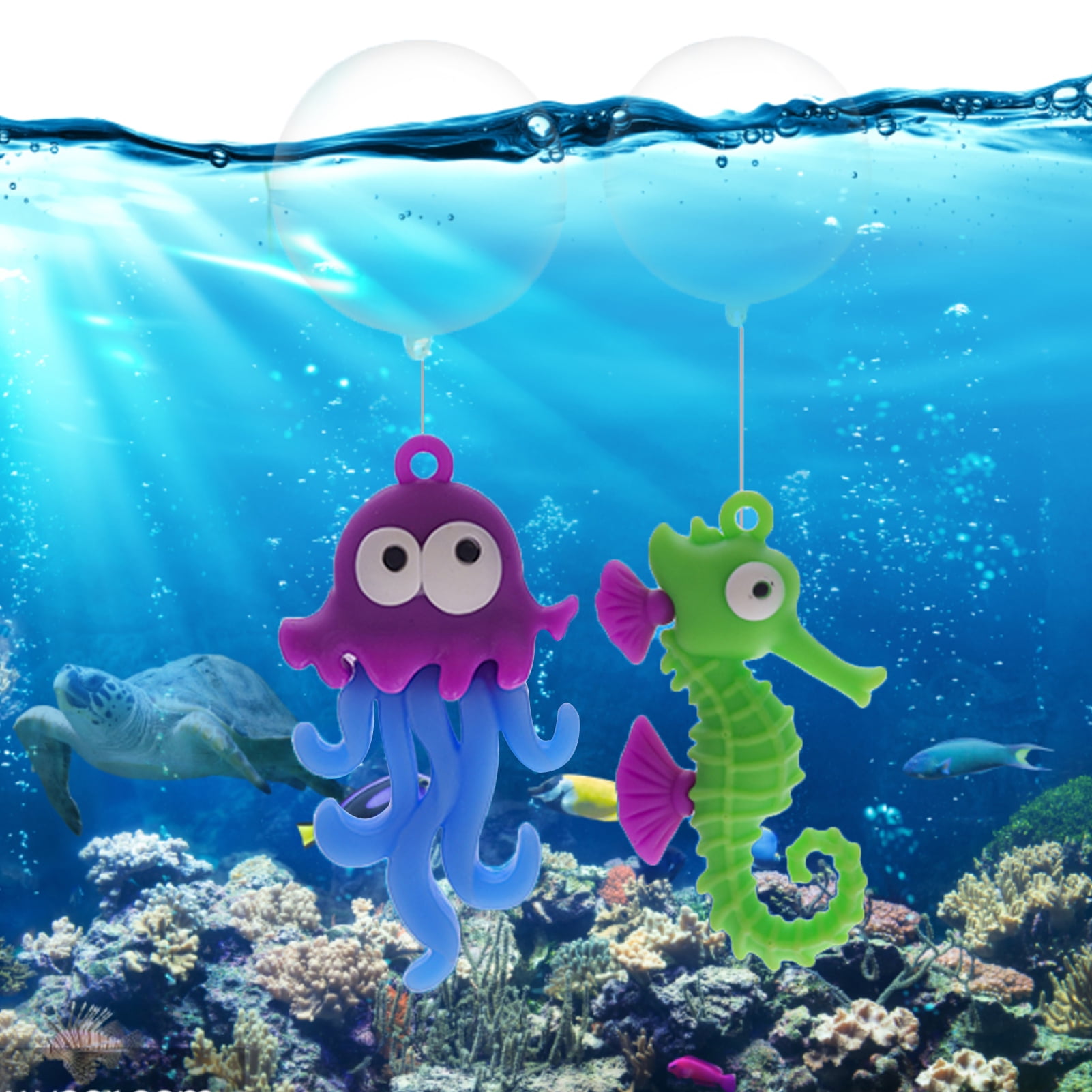 Happy Date 4Packs Aquarium Float Ball Decoration Blown Glass Fish ...