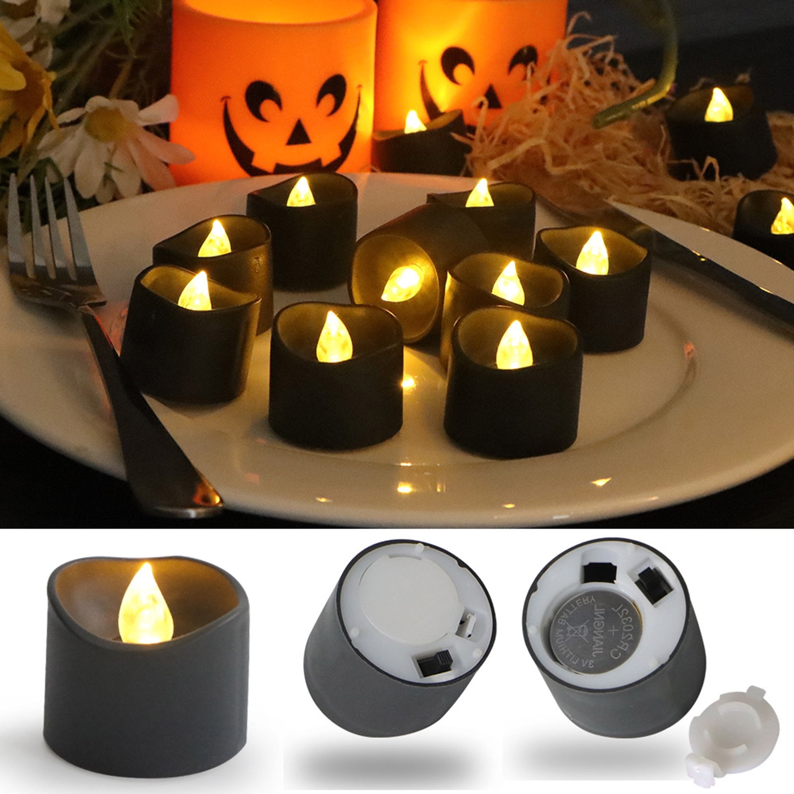 Happy Date 6Pcs Flameless Votive Candles,Flameless Flickering Electric ...