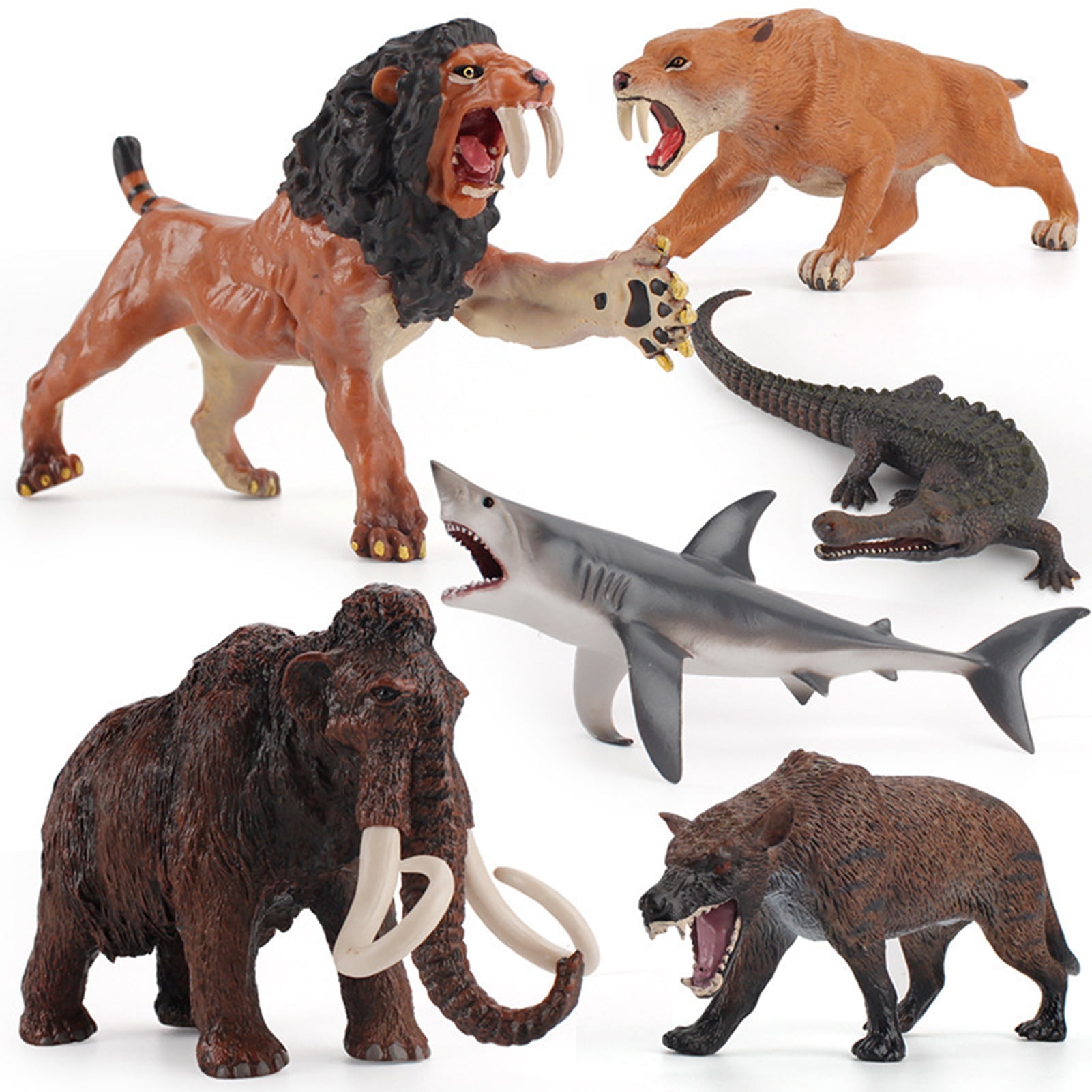 Happy Date Ancient Creatures Animal Model Figures Mammoth Saber-Toothed ...