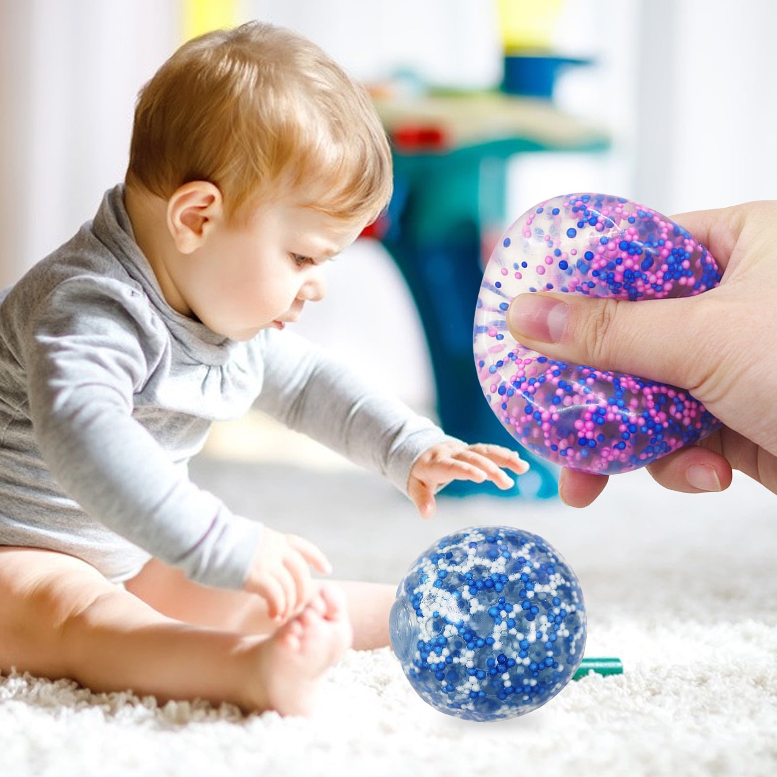 Happy Date Anti-Stress Balls for Kids , Glitter Filled Squeezing Balls ...