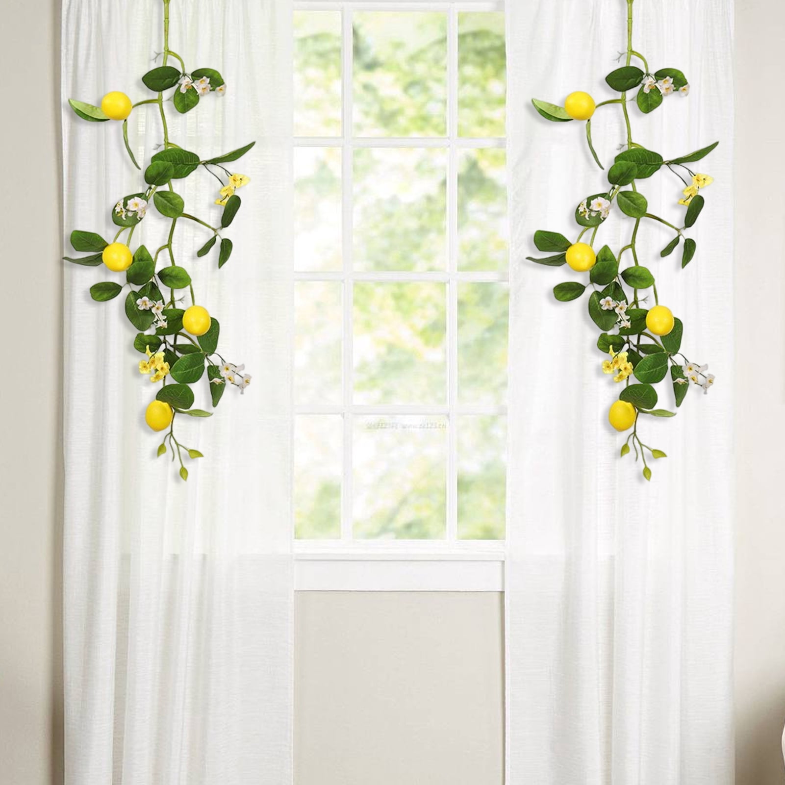 Happy Date Decorative Plastic Lemon Branches with Leaves for Kitchen ...
