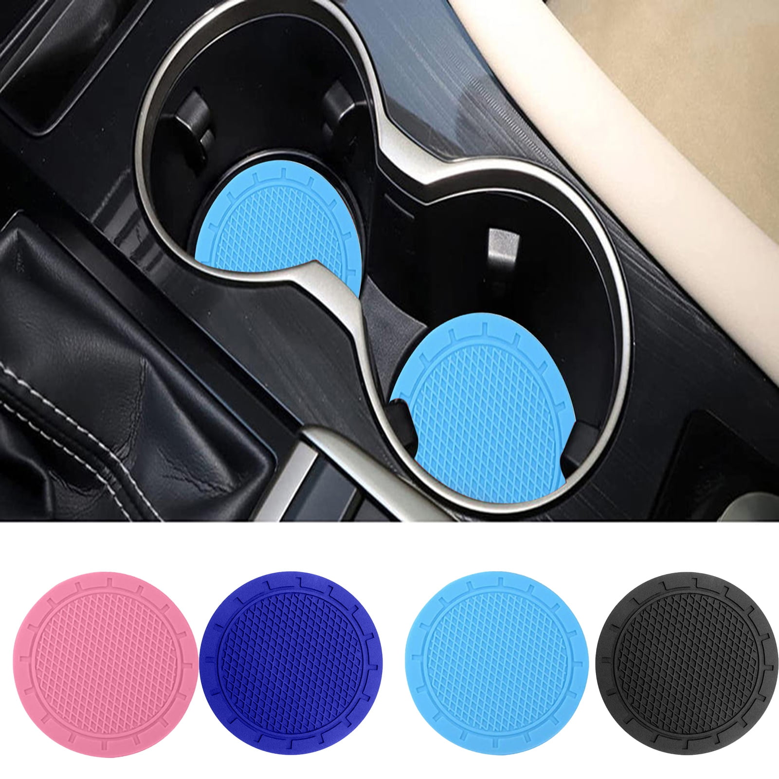 Happy Date Car Coasters, 2 Pack PVC Car Cup Holder Gadget Auto Insert ...