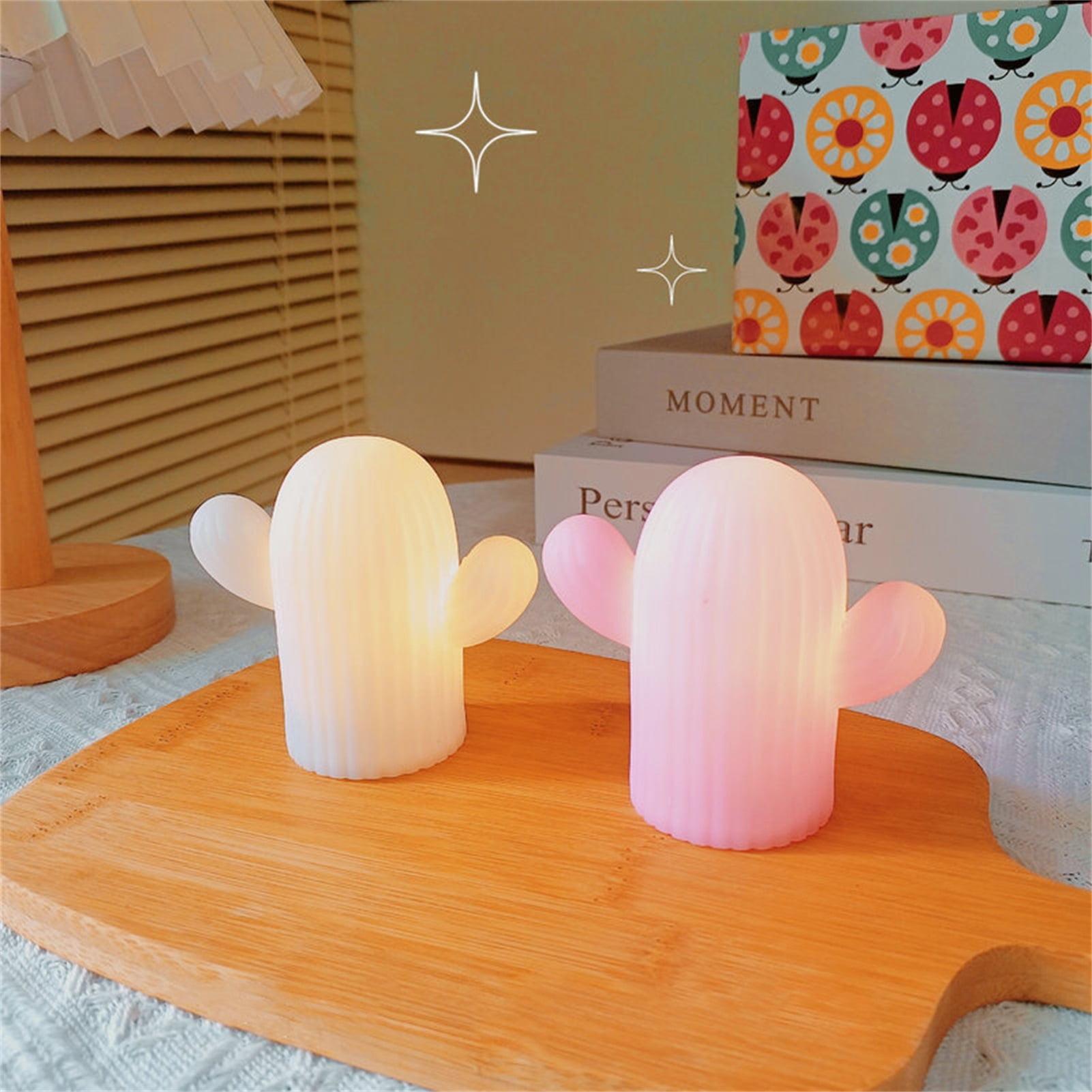 Happy Date LED Cactus Light Cactus Decorations Cute Table Night Lamp ...