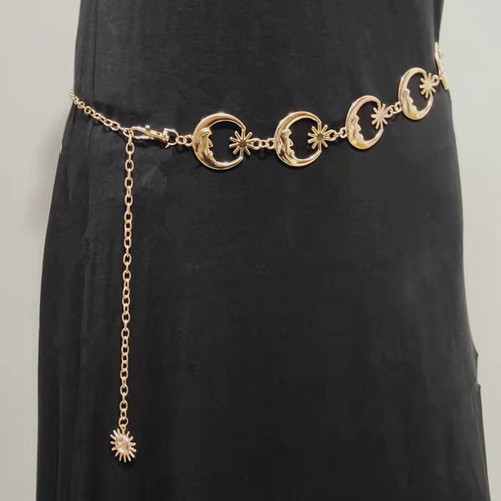 Happy Date Moon Star Metal Waist Chain Sun Pendant Belly Belt Body ...