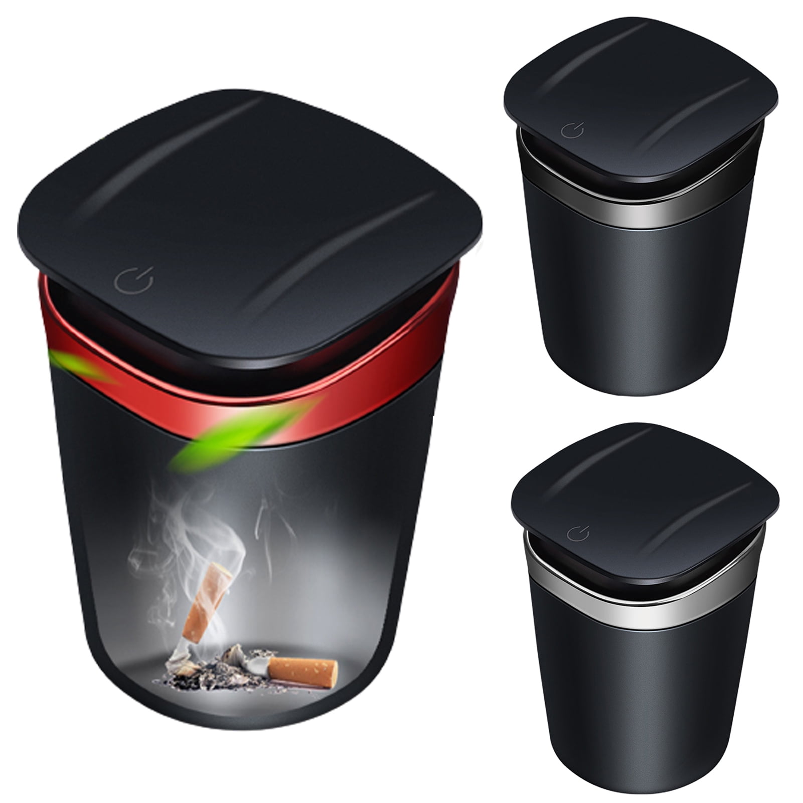 Happy Date Portable Car Ashtray, Smell Proof with Lid and LED Light ...