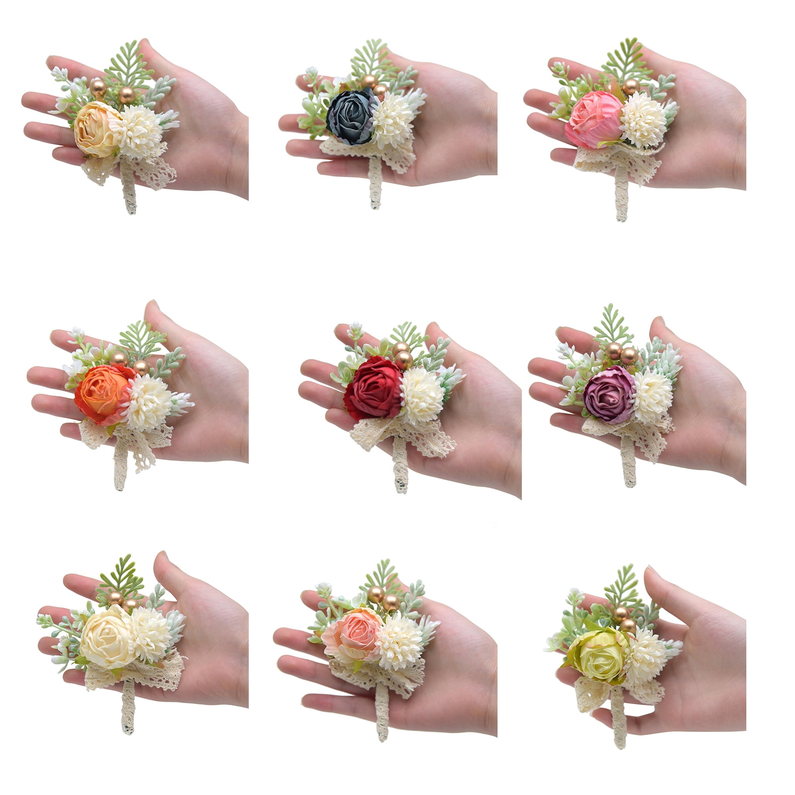 Happy Date Rose Flower Brooch Pins – Fabric Handmade Rose Flower ...