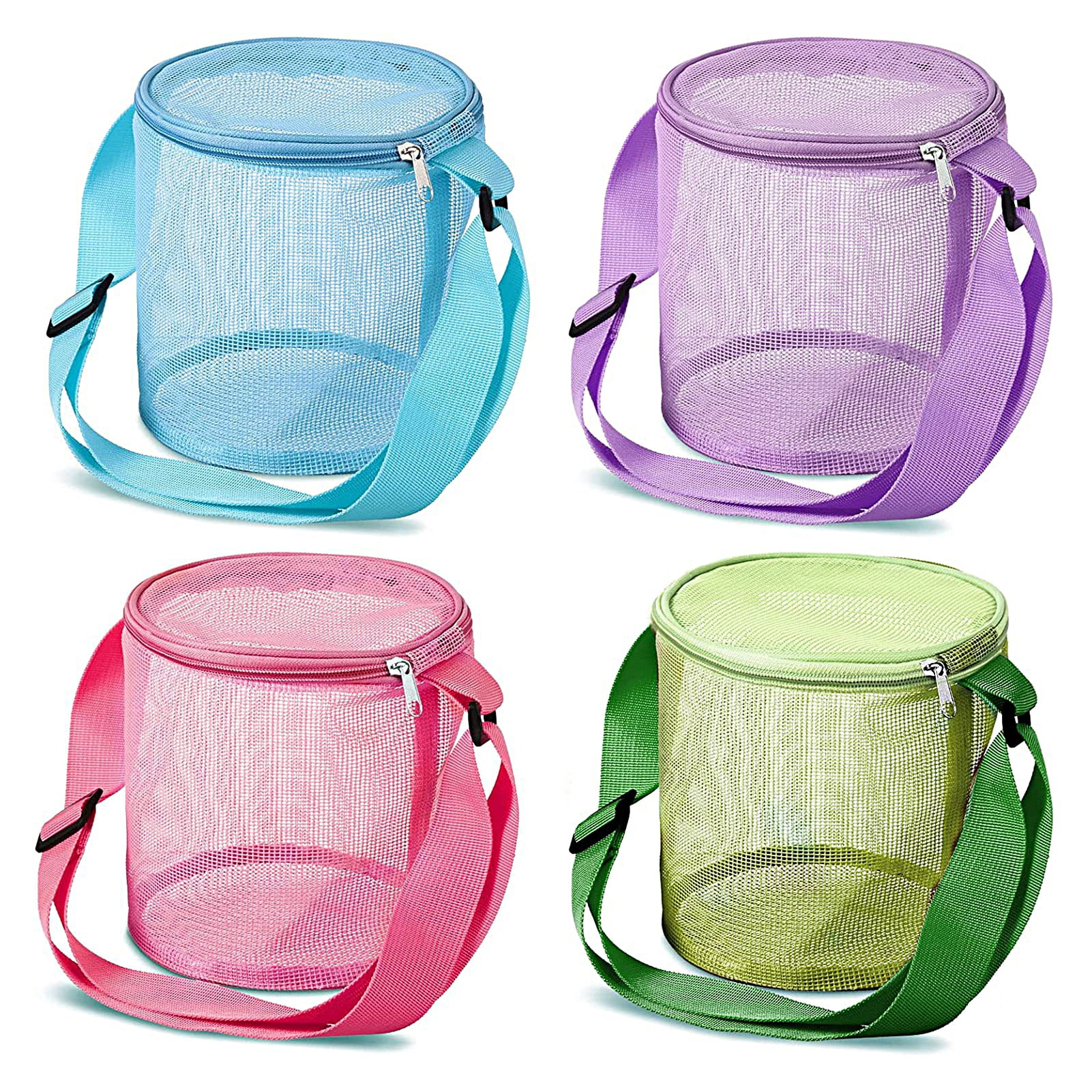 Happy Date Seashell Mesh Bag Tote Cylinder Shell Collecting Beach Toy ...