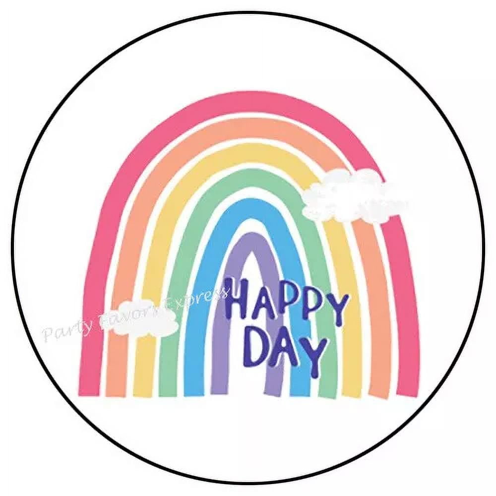 DOPASTICKER Happy Day Rainbow Favors Stickers Phone Decal Water Bottle ...
