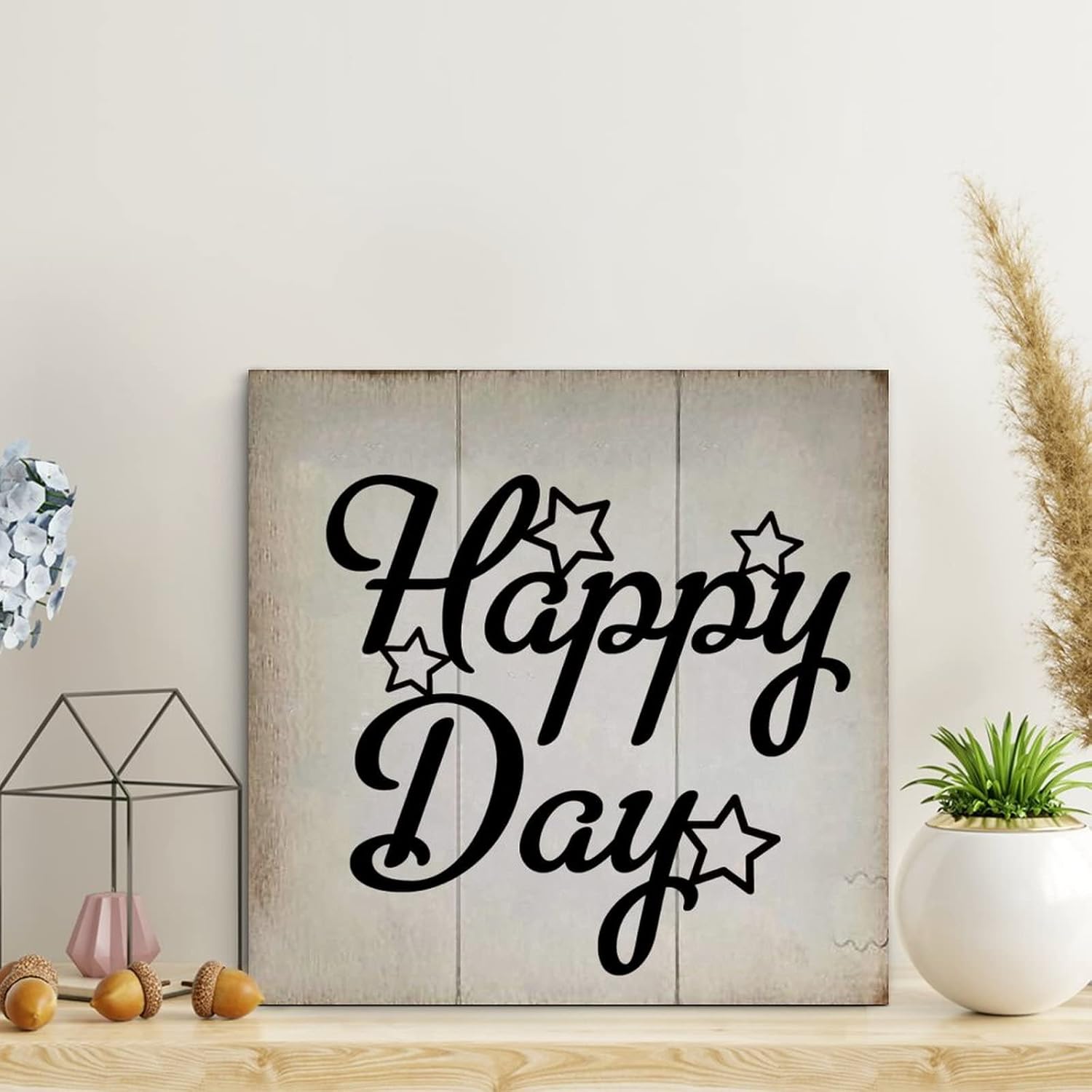 Happy Day Wood Signs Vintage Funny Wooden Signs Motivational Wall Art ...