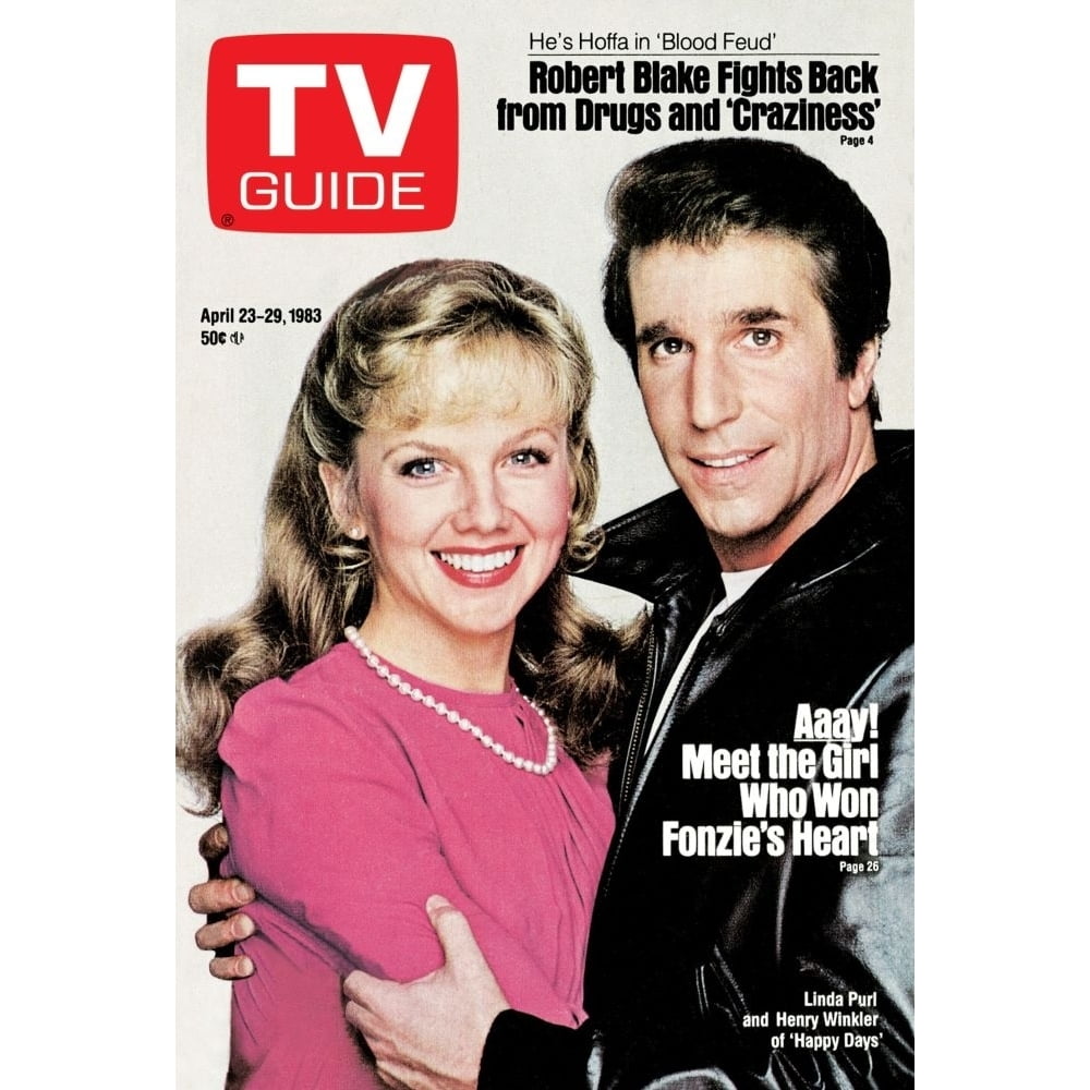 Happy Days From Left: Linda Purl Henry Winkler Tv Guide Cover April 23 ...