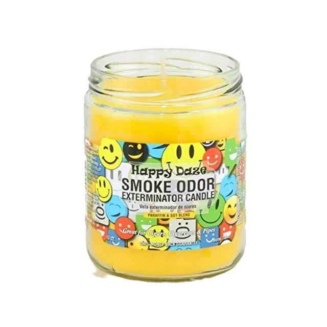 Happy Daze Smoke Odor Exterminator Candle - 1 Jar, 13 Oz. - Walmart.com