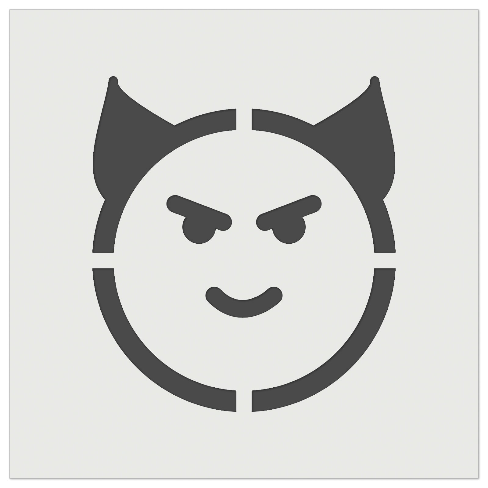 Happy Devil Face Emoticon DIY Cookie Wall Craft Stencil - 7.0 Inch ...