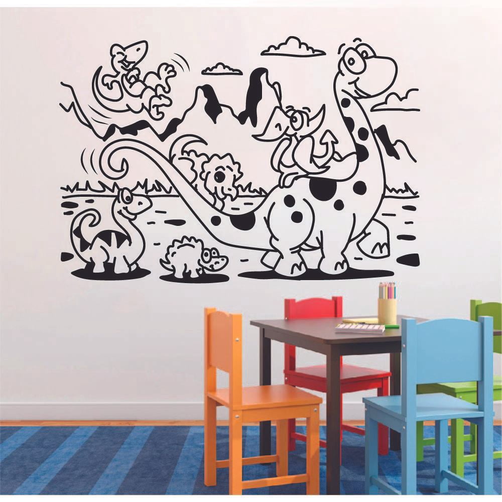 Happy Dino Island Dinosaur Trex T-Rex Wall Sticker Art Decal for Girls ...