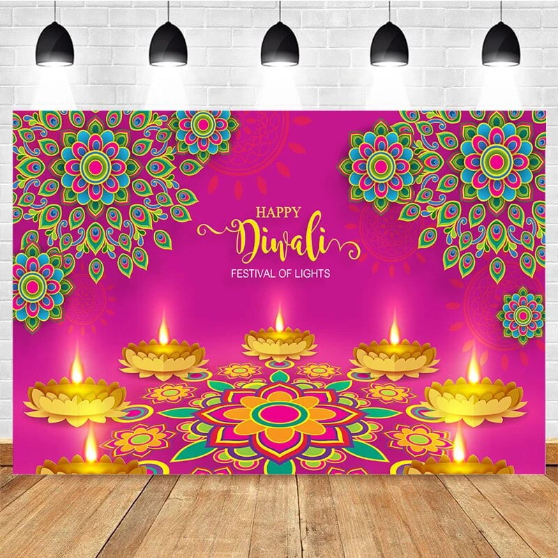 Happy Diwali Backdrop Festival Of Lights Backgrounds For Photo Studio ...