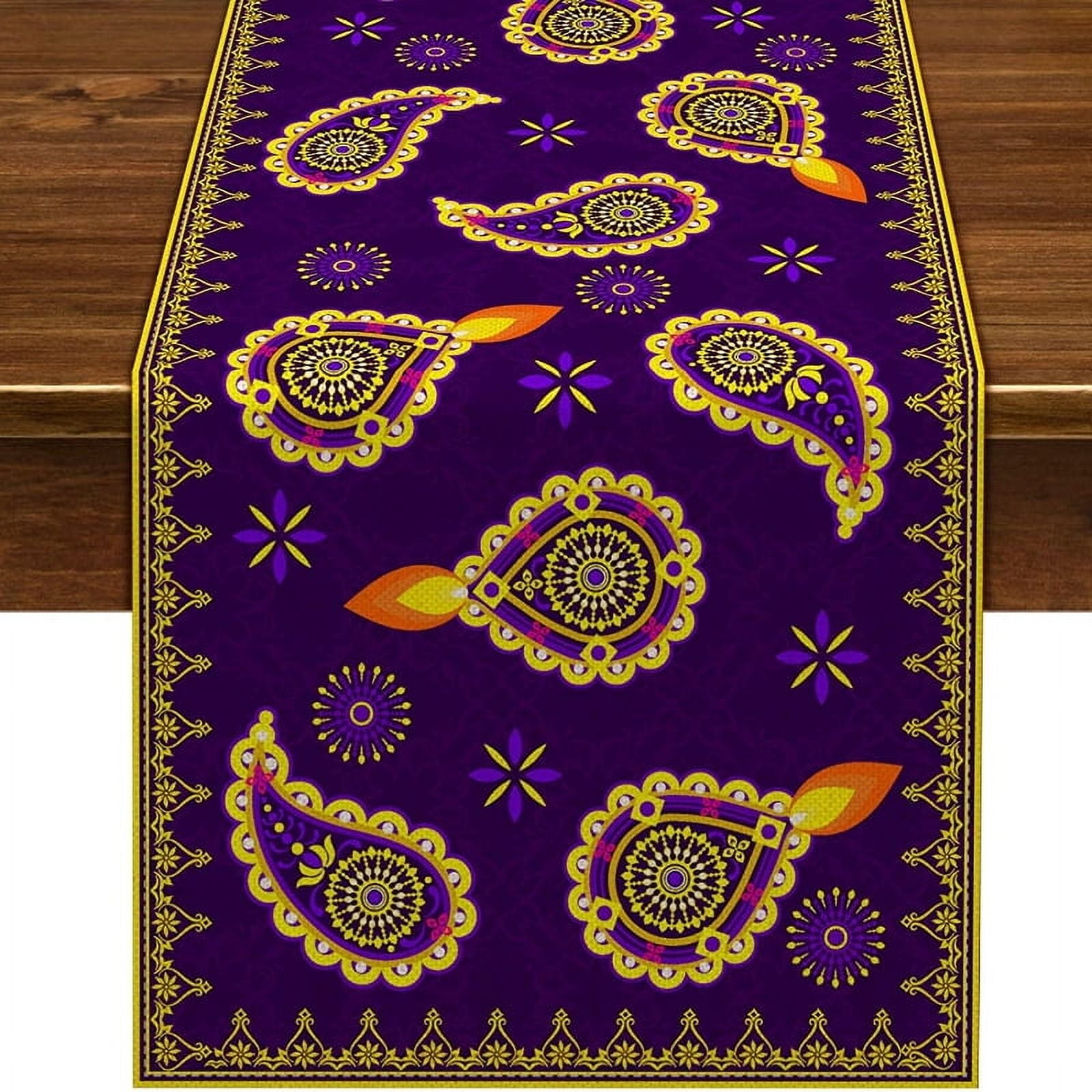 Happy Diwali Table Flag Linen Diwali Party ration Indian Diwali Kitchen ...
