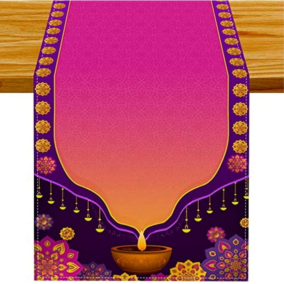 Happy Diwali Table Runners Candlestick ration Indian Diwali Home ...