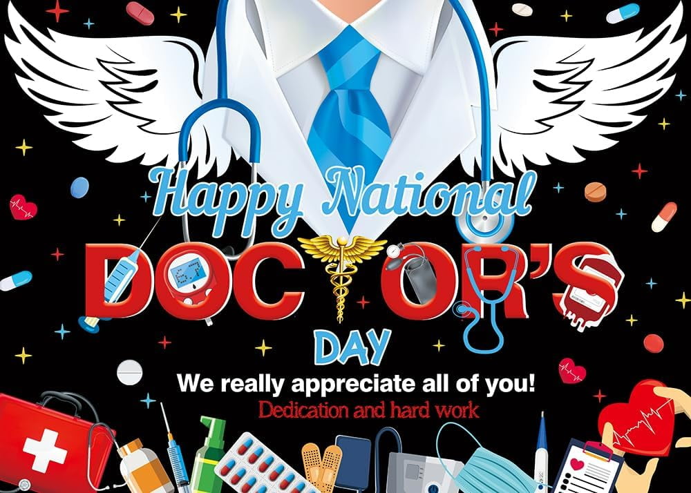 Happy Doctors Day Backdrop Medical Theme Thank You Doctors Photography ...