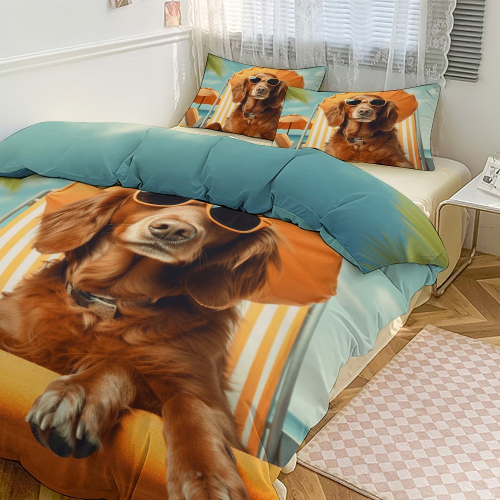 Happy Dog Bedding Sets Twin Duvet Cover 3 Piece Cute Bed Set for Boys ...