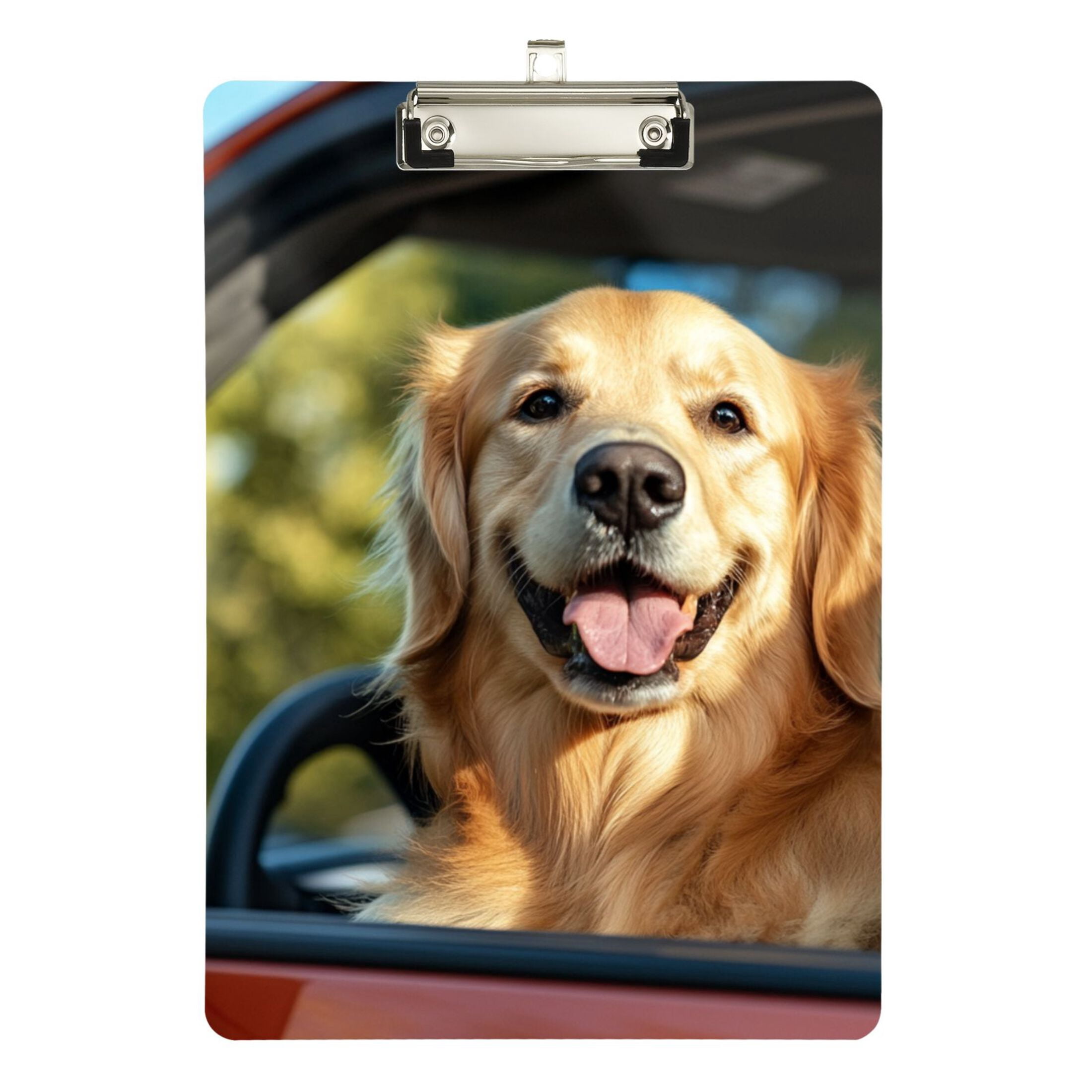 Happy Dog Sitting on Diver Seat Acrylic Clipboard Drawing Board ...