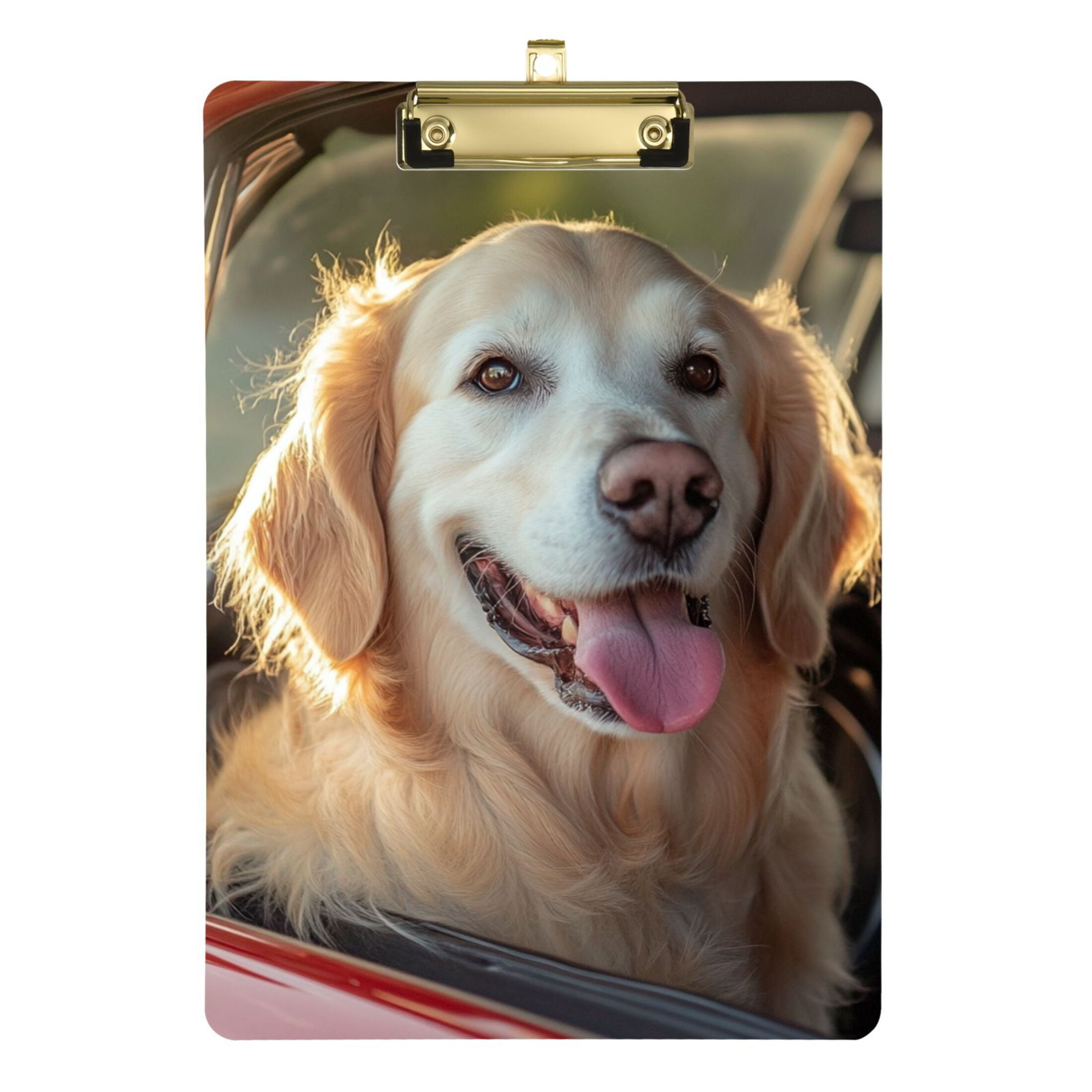 Happy Dog on Diver Seat Acrylic Clipboard Drawing Board Clipboard with ...
