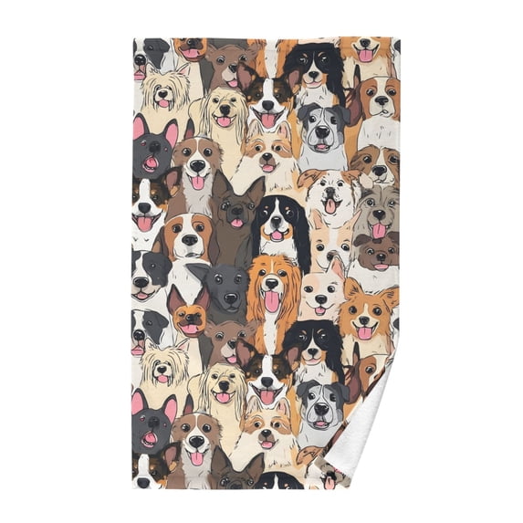 Happy Dogs Bath Towel 100% Cotton Soft Thick High Absorbency Hand Face ...