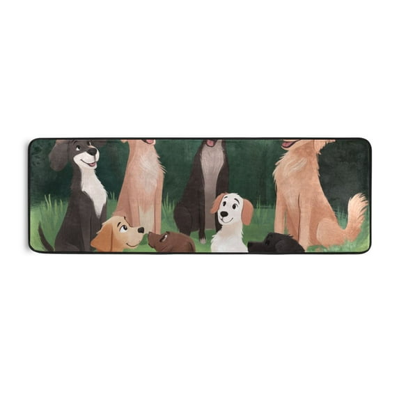 Happy Dogs in Nature Runner Rug for Hallways Kitchen Non Slip 2'x 6 ...