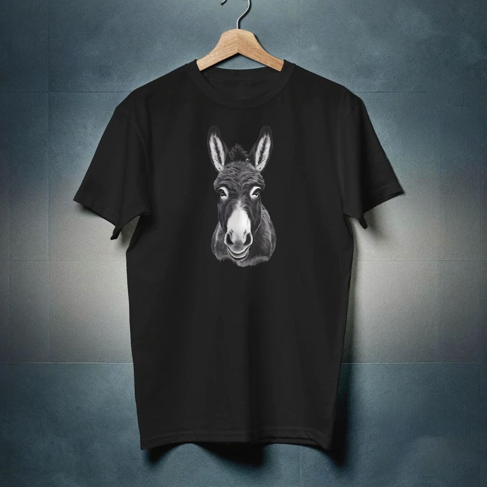 Happy Donkey Graphic Shirt Cute Farm Animal Print Gift for Donkey ...