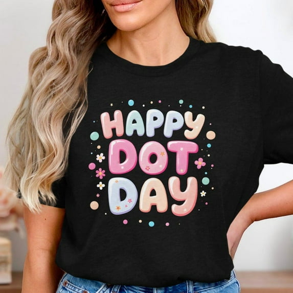 Happy Dot Day Cute Pastel Polka Dot International Gift Art Graphic Tee ...