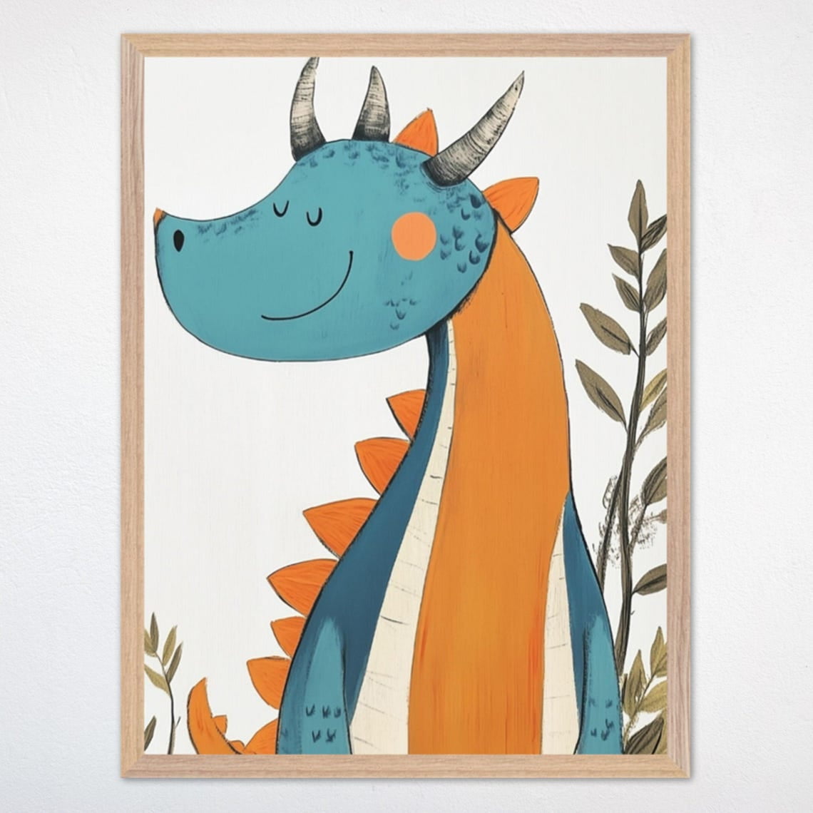 Happy Dragon Nursery Wall Art, Whimsical Dragon, Dragon Decor For Kids ...